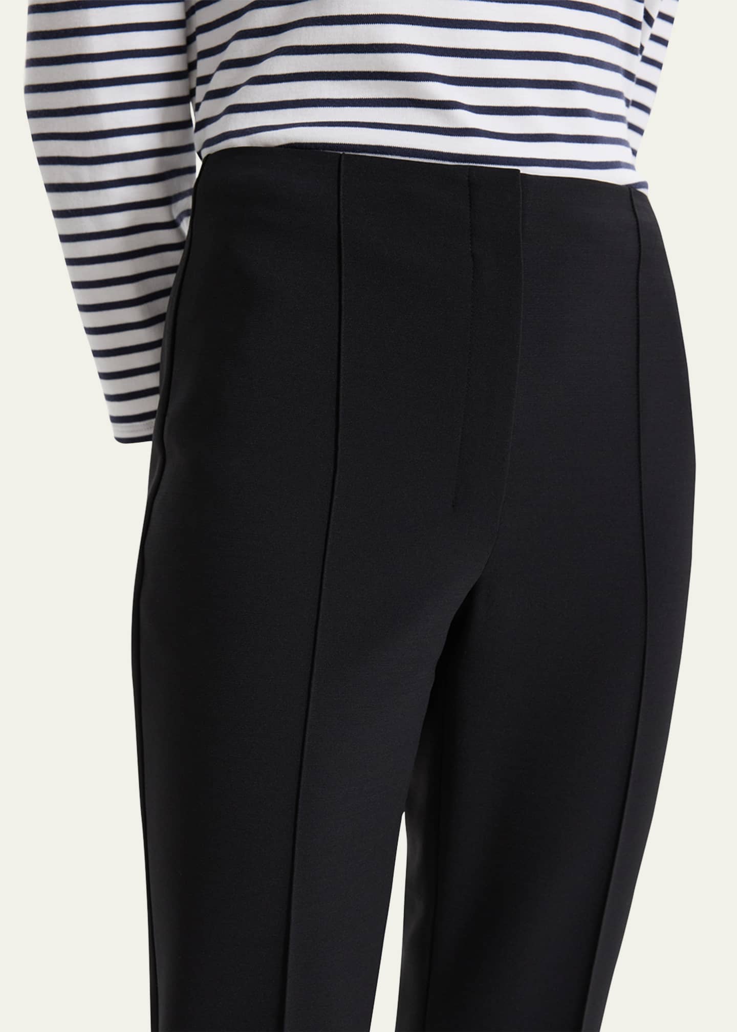 Theory Pintuck Straight-Leg Tailored Crepe Pants - Bergdorf Goodman