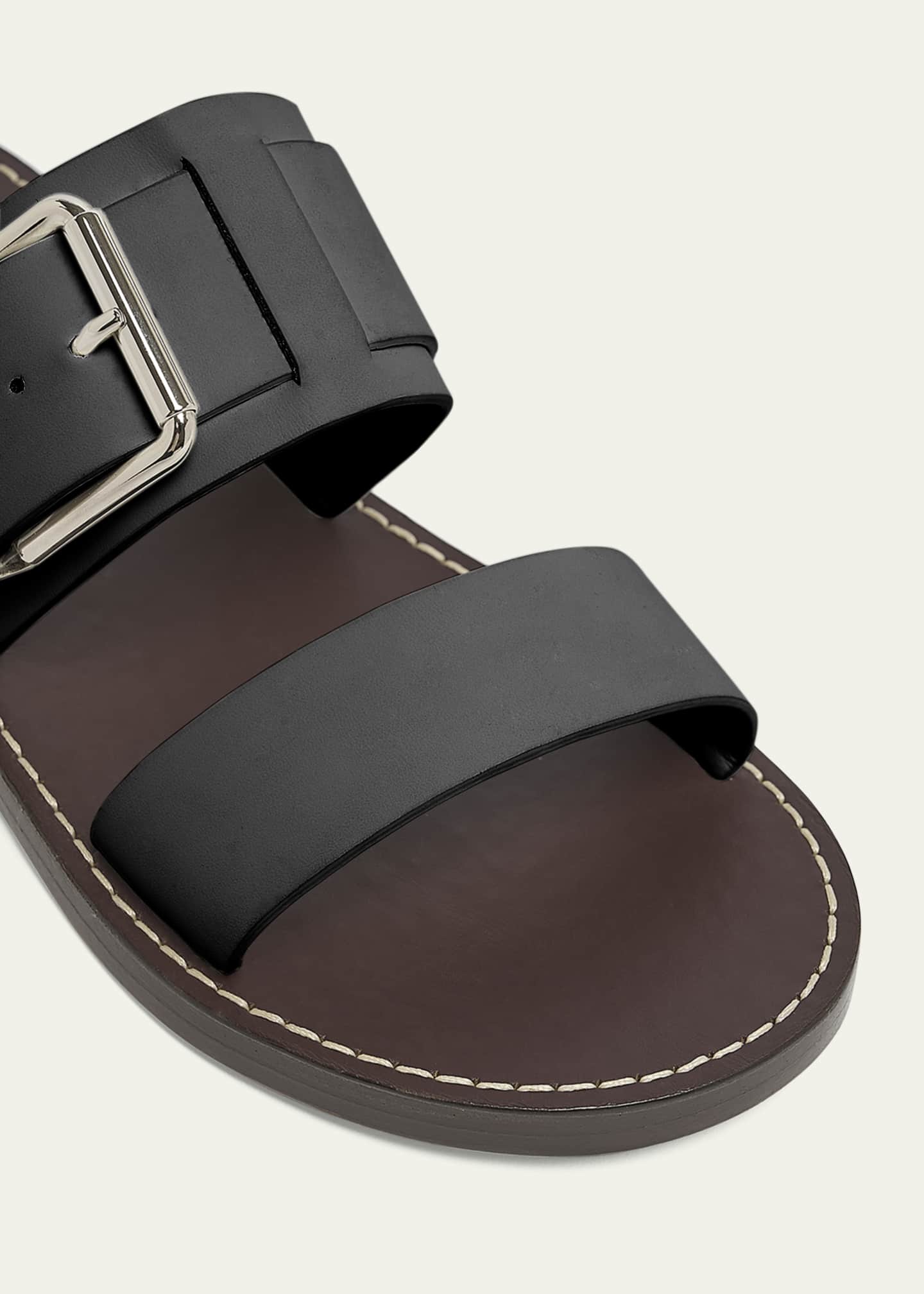 Chloe Rebecca Leather Buckle Slide Sandals - Bergdorf Goodman