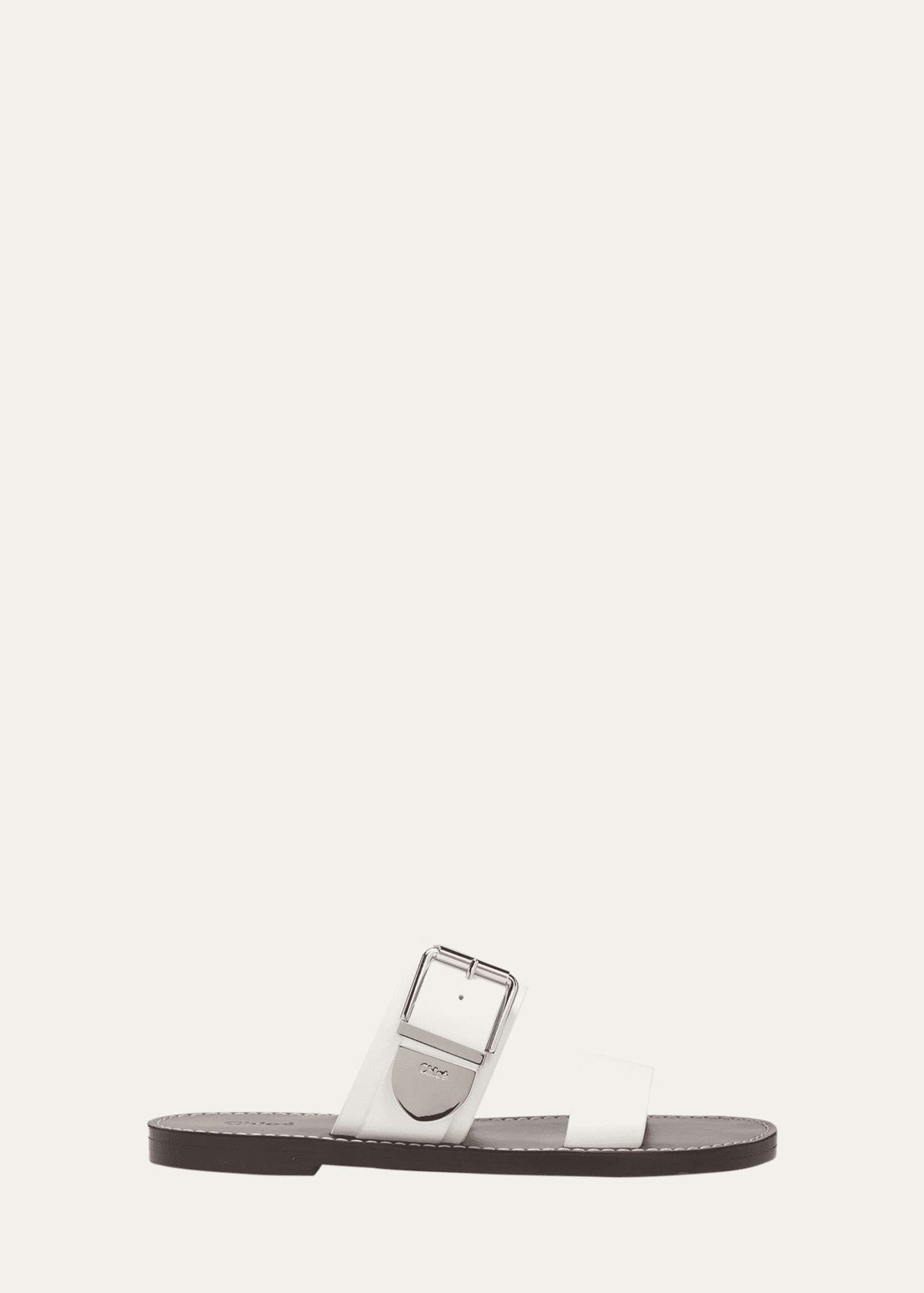 Chloe Rebecca Leather Buckle Slide Sandals - Bergdorf Goodman