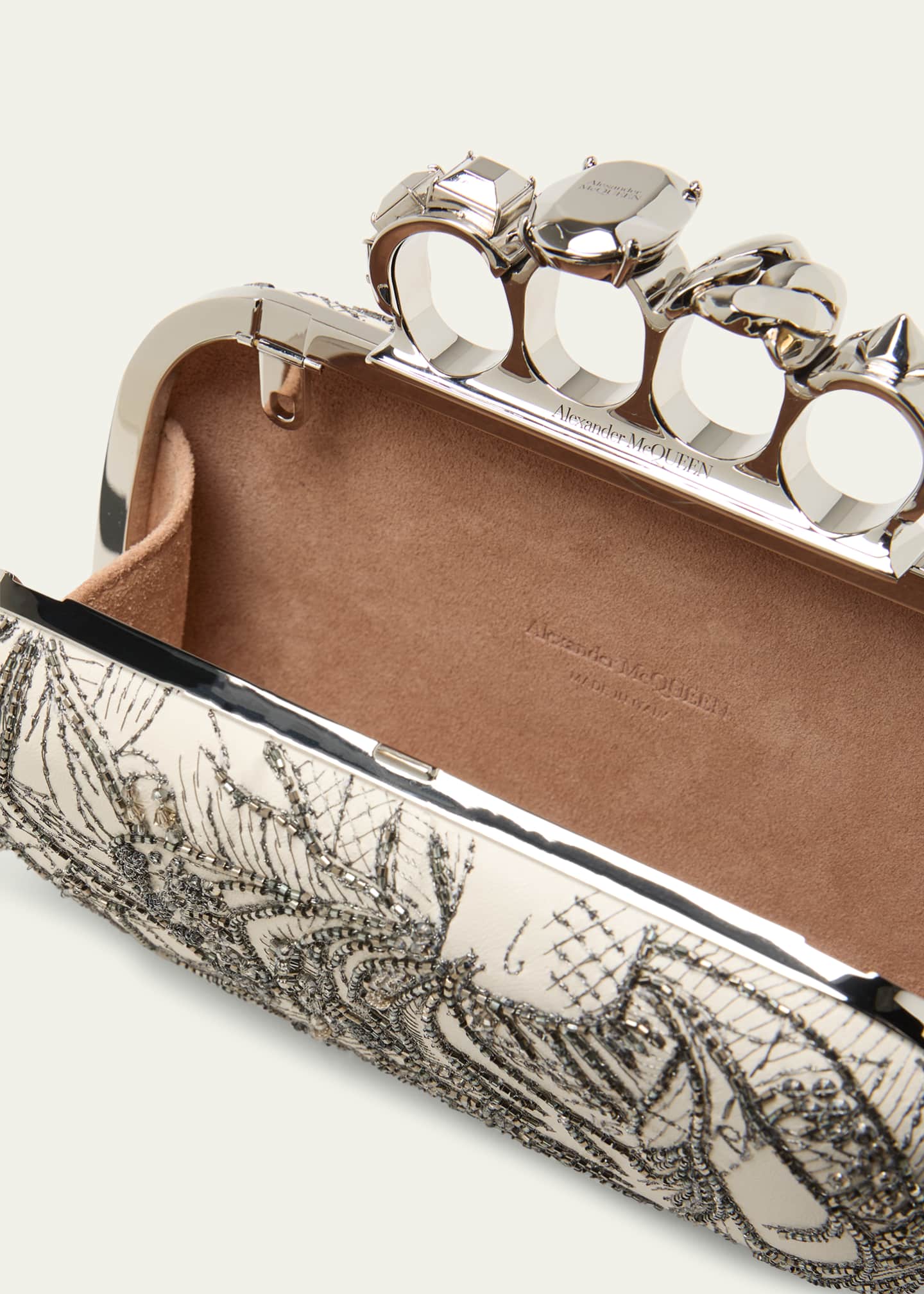 Alexander McQueen Knuckle Four-Ring Embellished Clutch Bag - Bergdorf ...