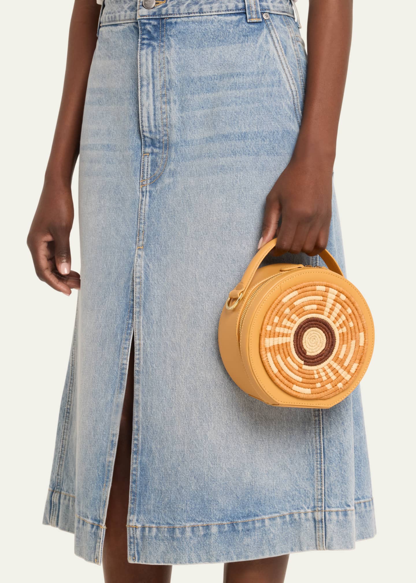 EILAF Rwenzori Round Leather & Straw Top-Handle Bag - Bergdorf Goodman