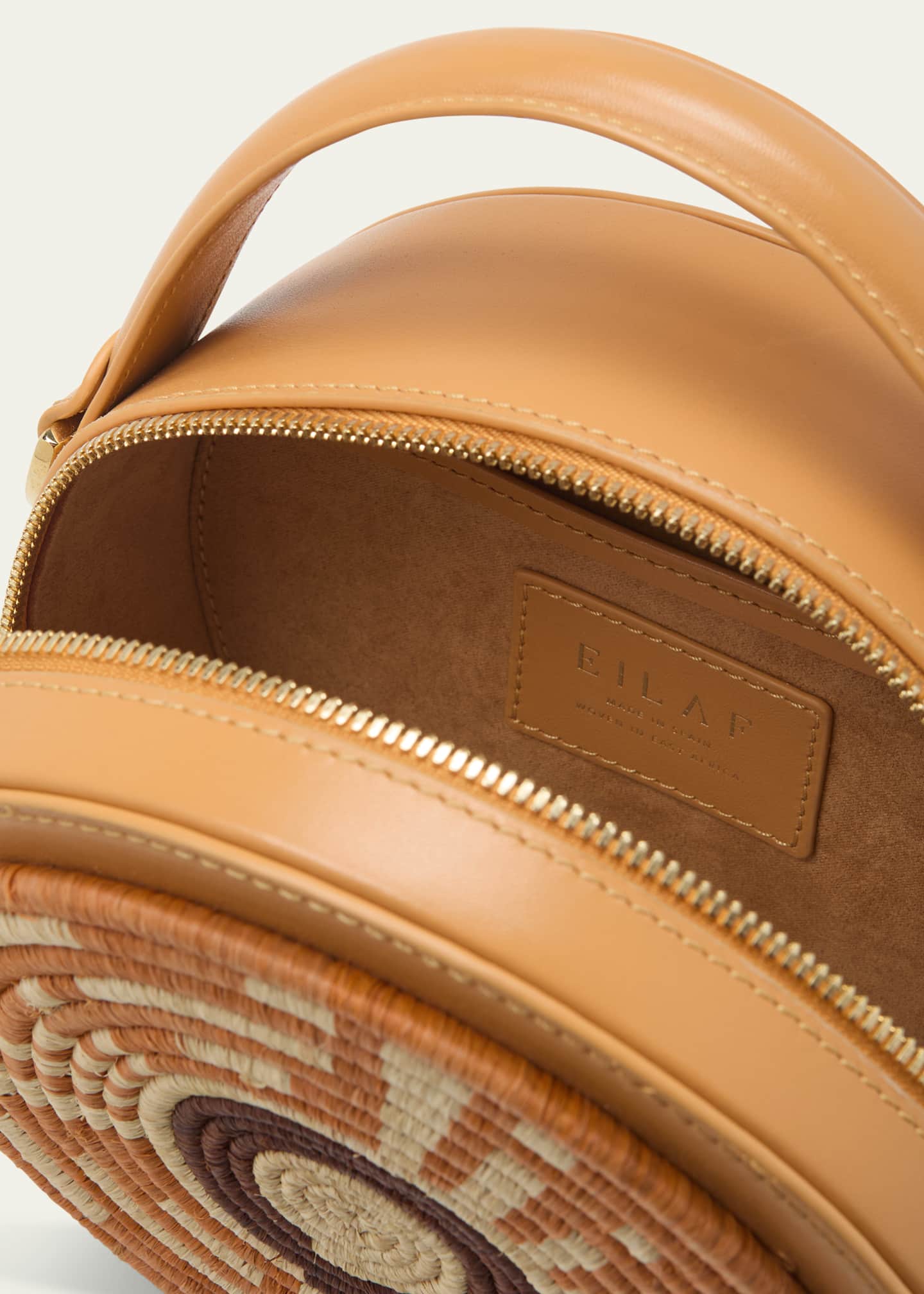 EILAF Rwenzori Round Leather & Straw Crossbody Bag - Bergdorf Goodman