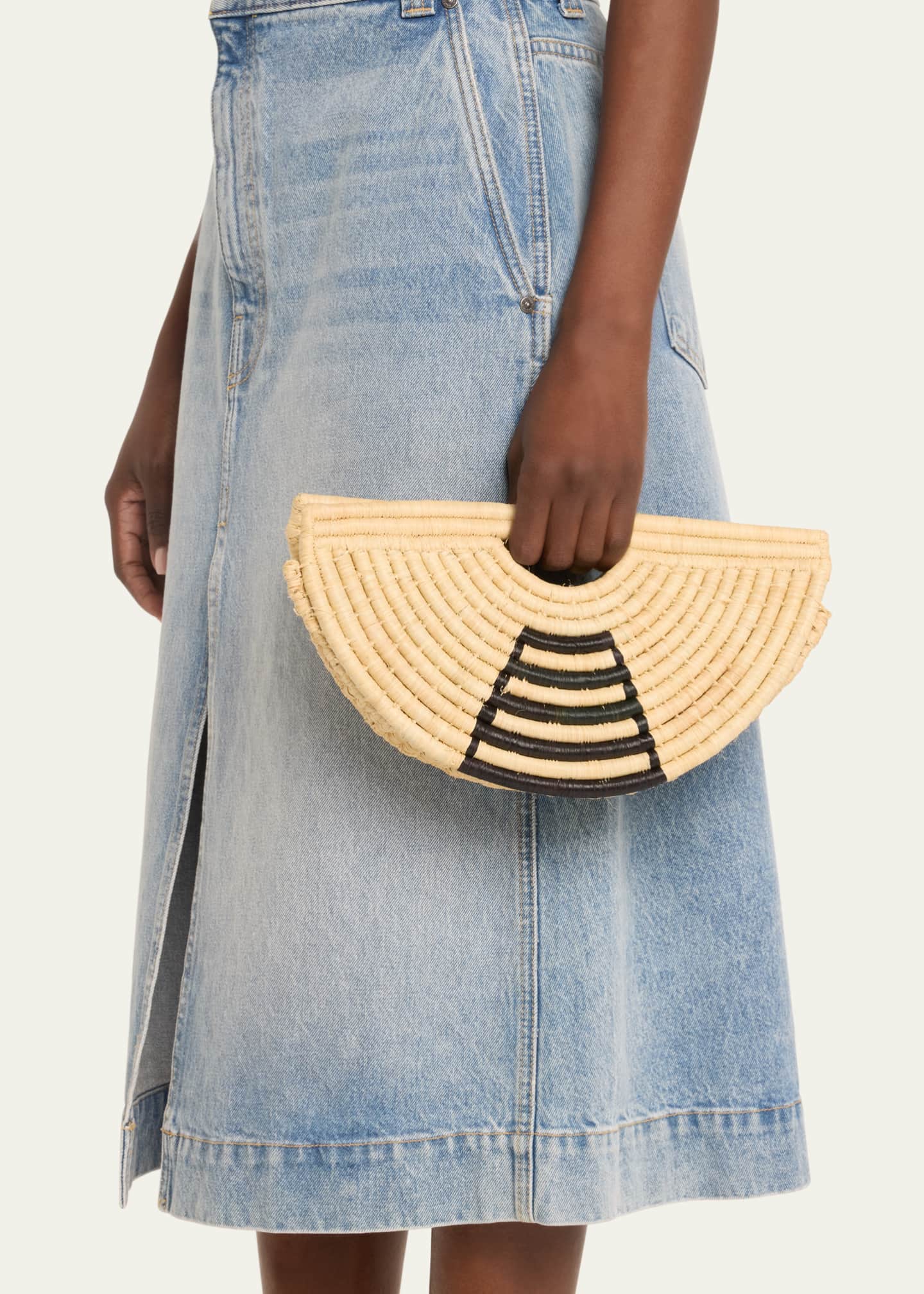 EILAF Large Half Moon Raffia Top-Handle Bag - Bergdorf Goodman