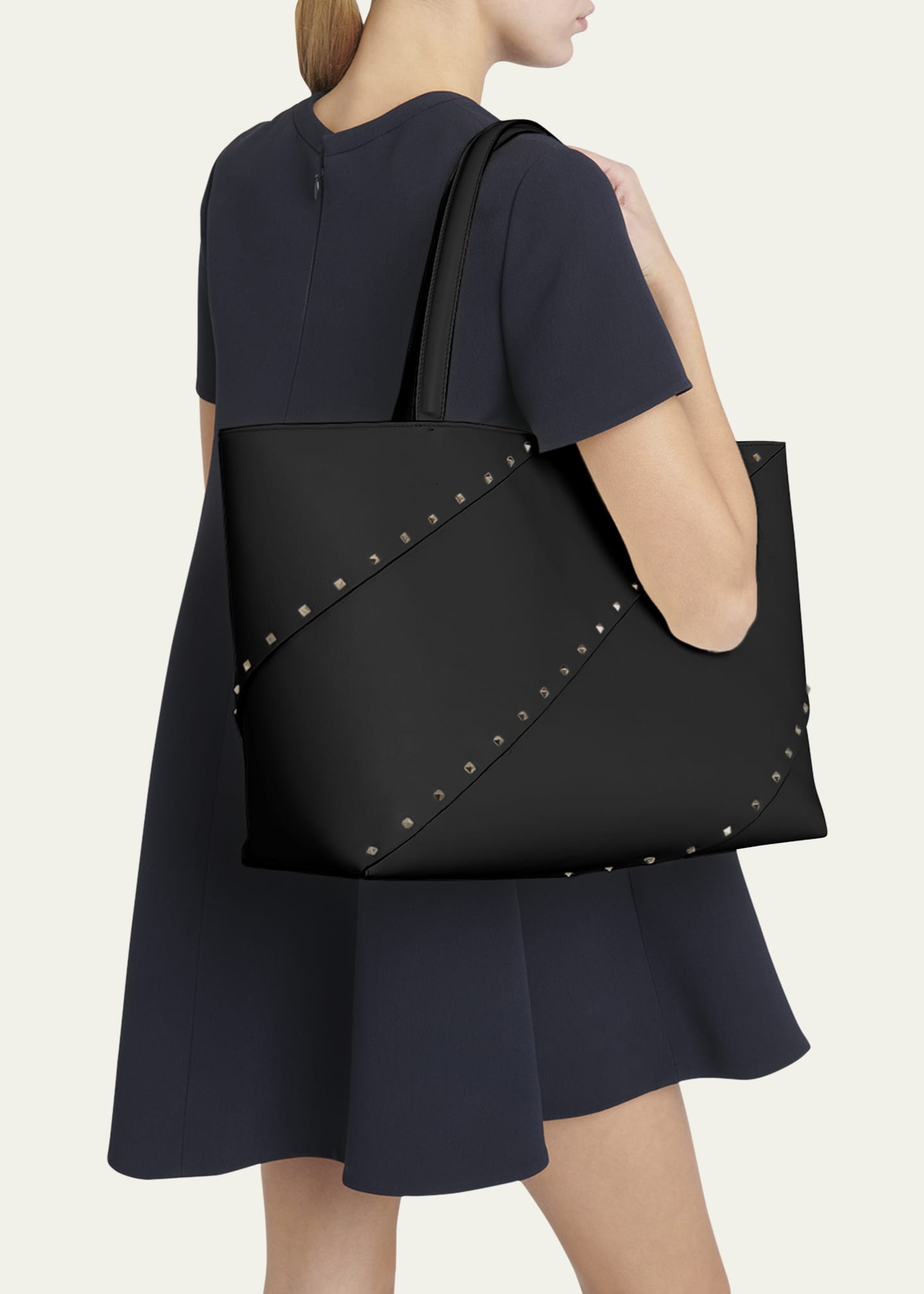 Valentino Garavani Wispy Large Rockstud Leather Tote Bag - Bergdorf Goodman