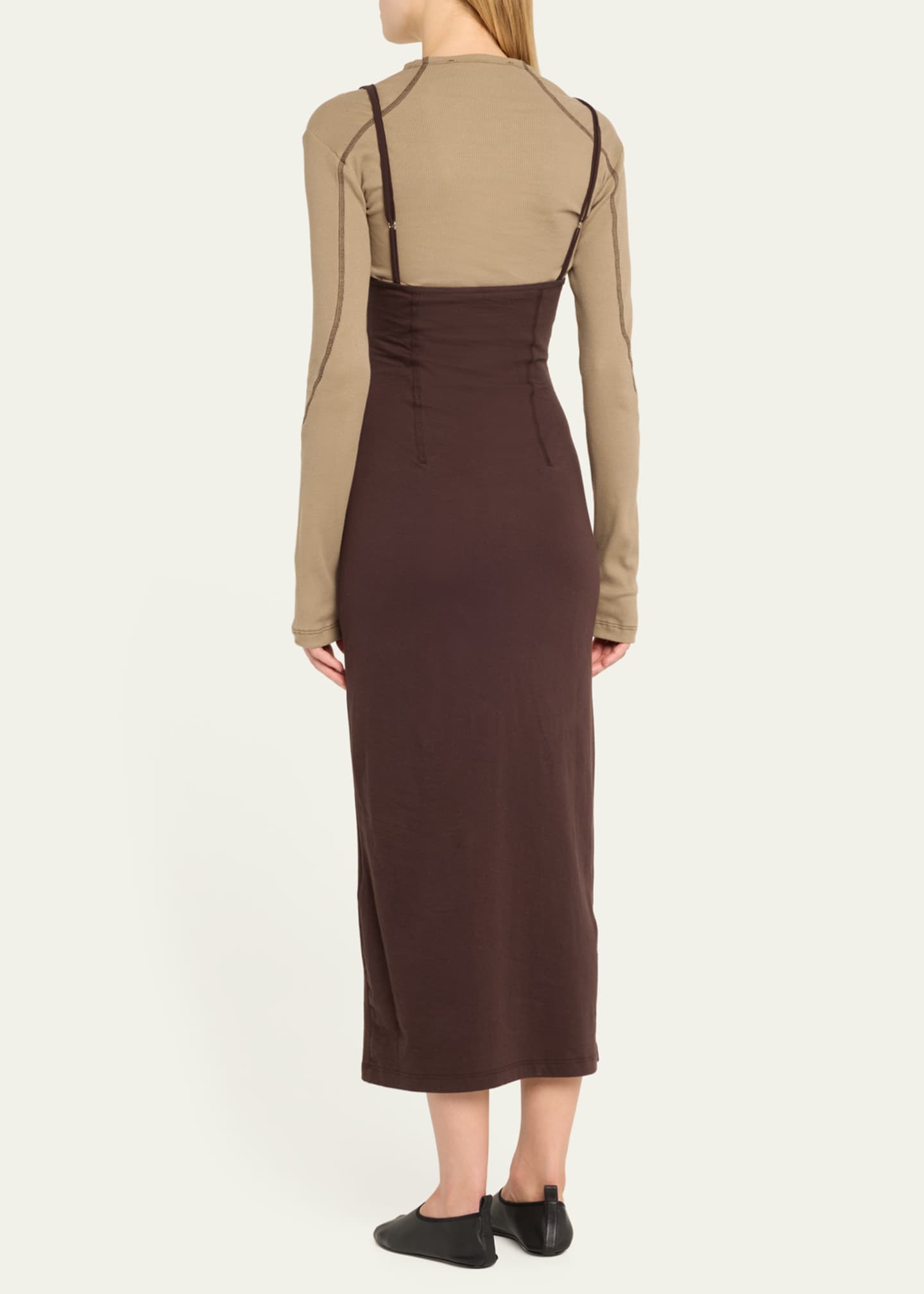 Jane Wade Long-Sleeve Combo Midi Dress - Bergdorf Goodman