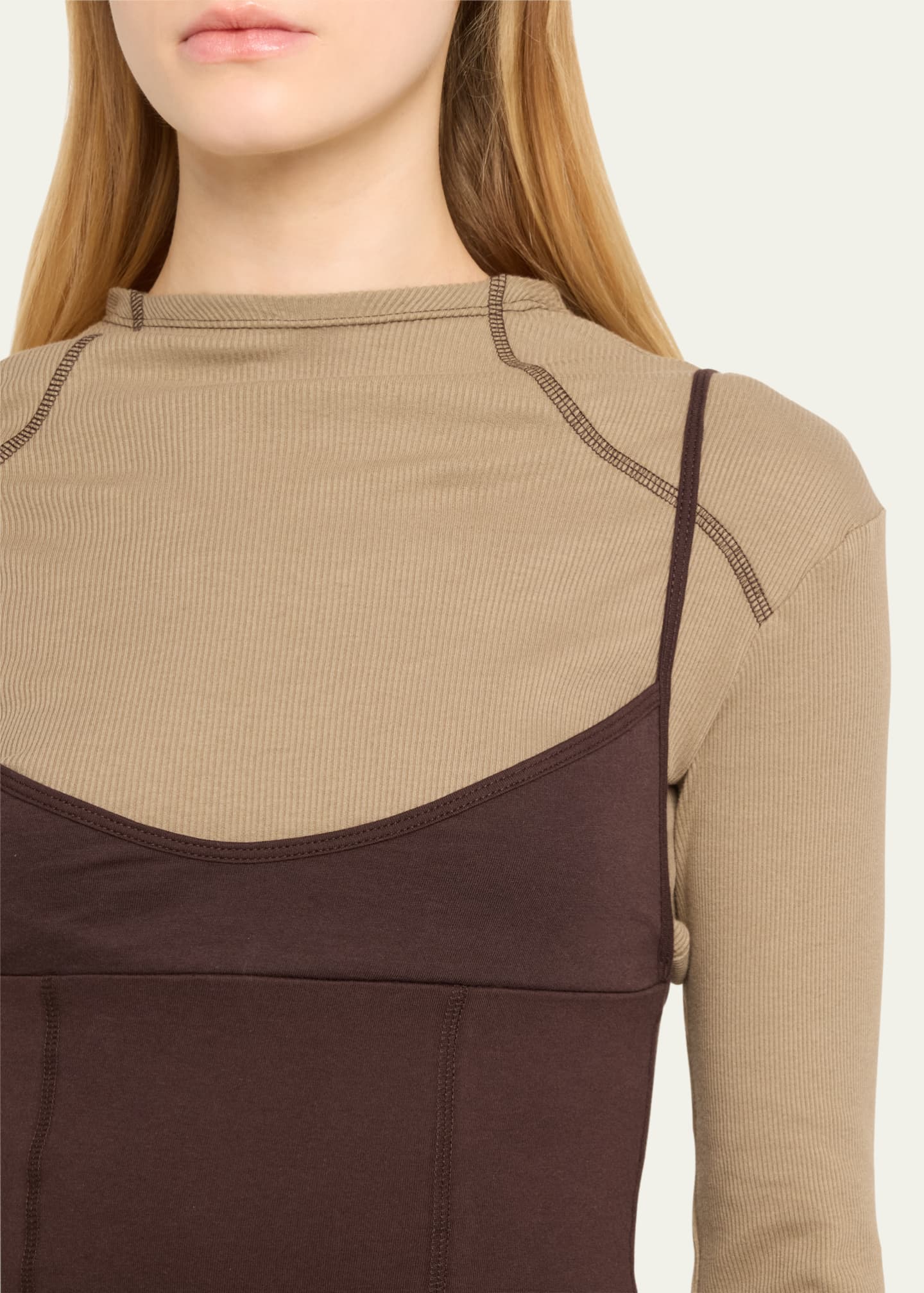 Jane Wade Long-Sleeve Combo Midi Dress - Bergdorf Goodman