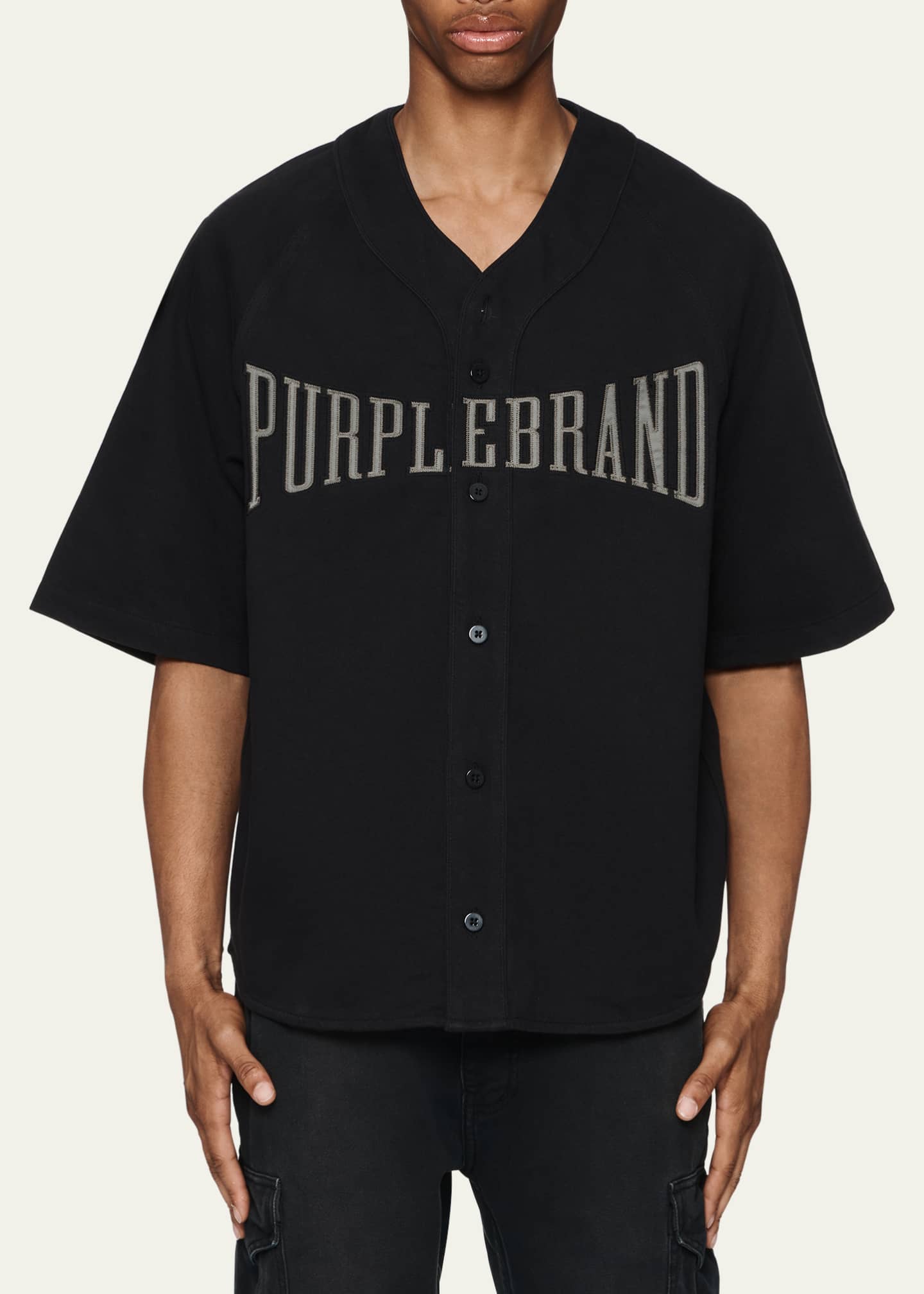 PURPLE Men's Logo Baseball Shirt - Bergdorf Goodman