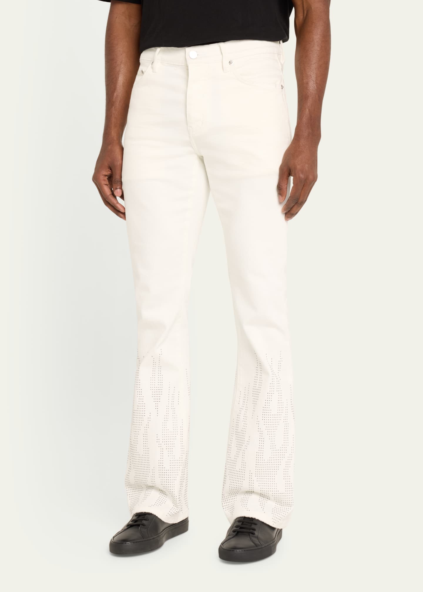 PURPLE Men's Crystal Flame Flare Denim Jeans - Bergdorf Goodman