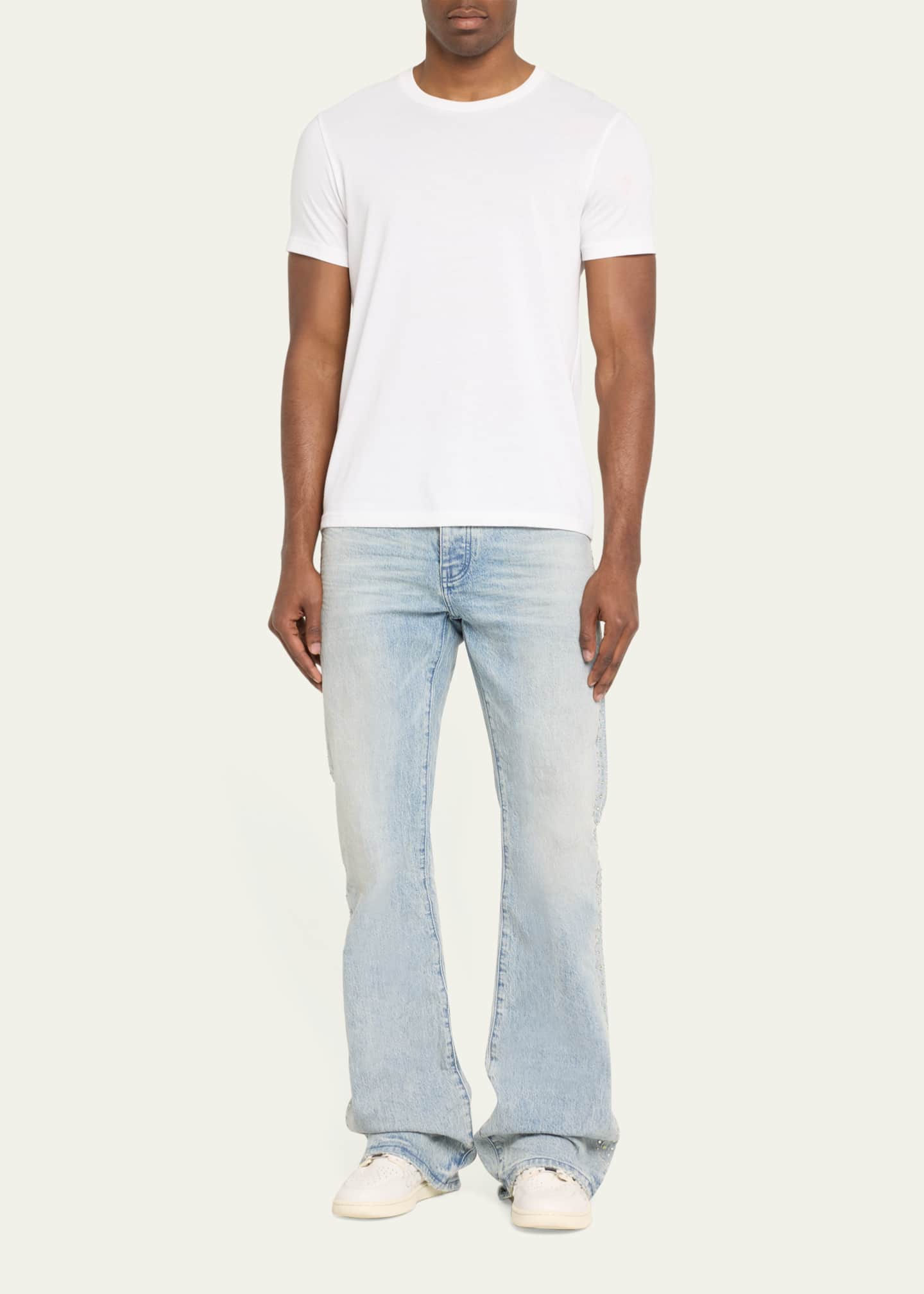 PURPLE Men's Denim Crystal Outline Flare Denim Jeans - Bergdorf Goodman