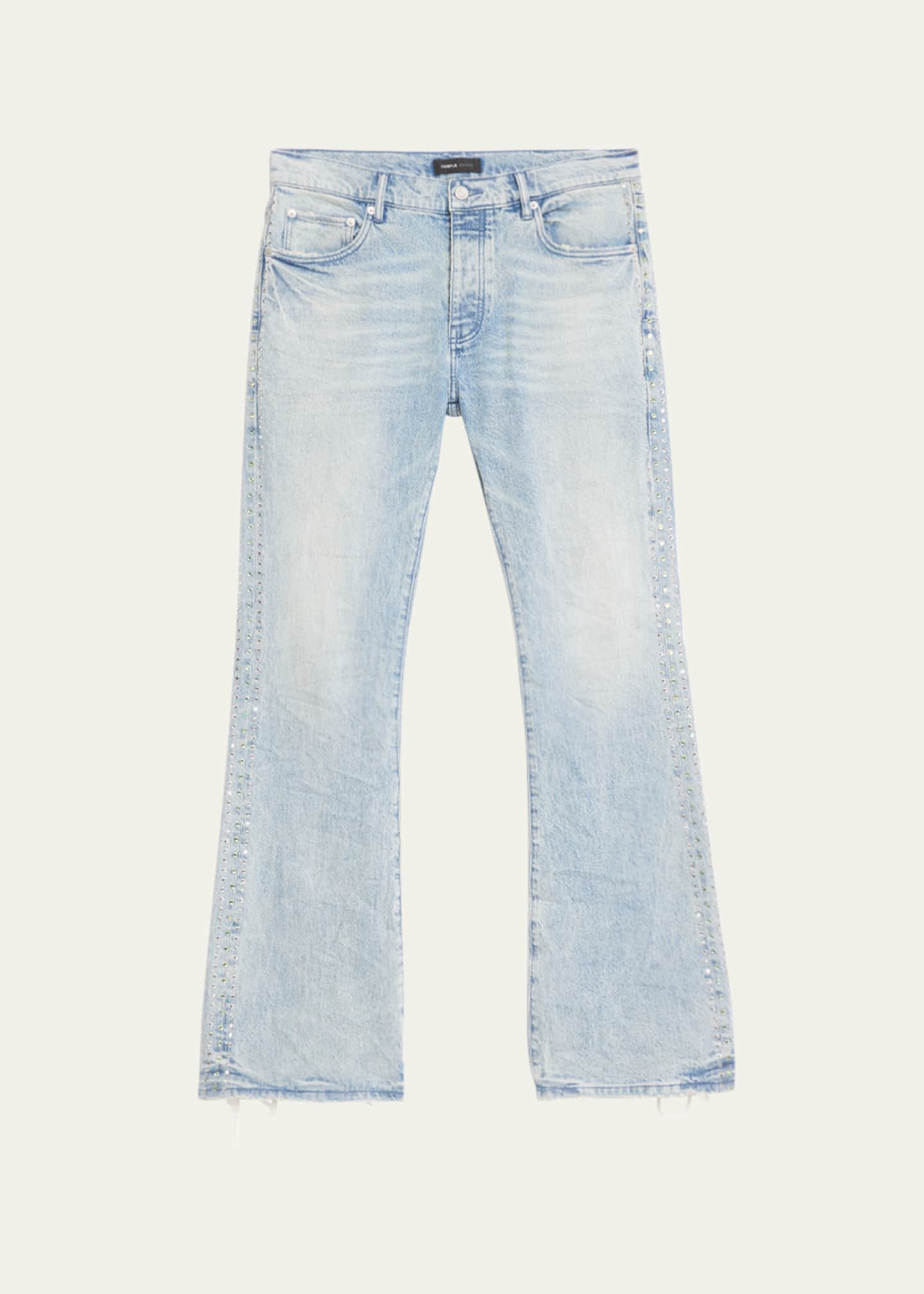 PURPLE Men's Denim Crystal Outline Flare Denim Jeans - Bergdorf Goodman