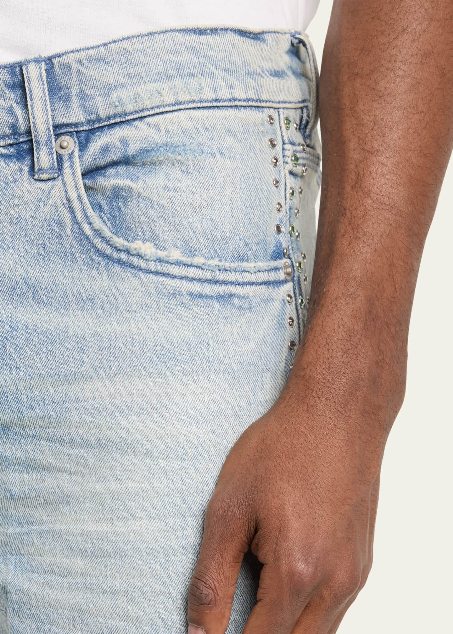 PURPLE Men's Denim Crystal Outline Flare Denim Jeans - Bergdorf Goodman