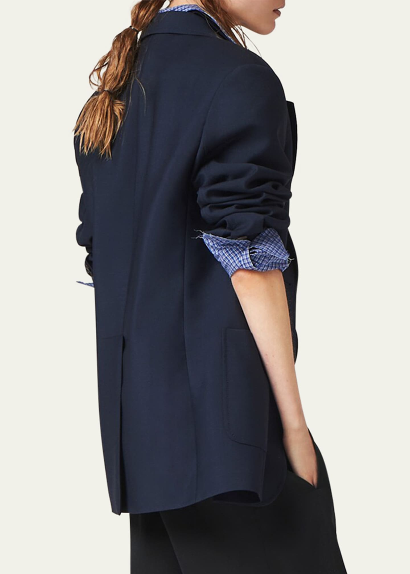 Miu Miu Logo-Embroidered Mohair Blazer - Bergdorf Goodman Miu Miu Logo-Embroidered Mohair Blazer - Bergdorf Goodman