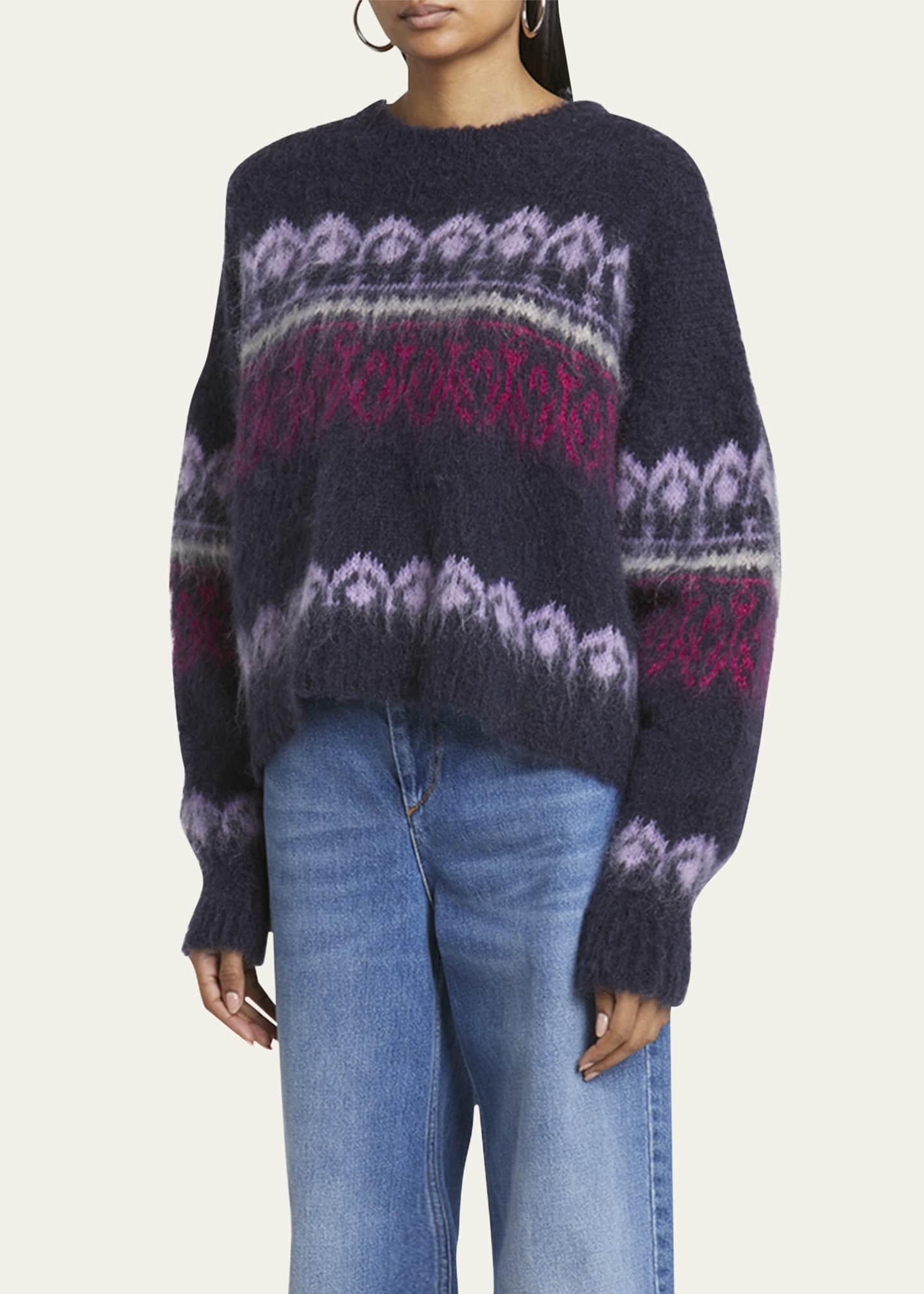 Etoile Isabel Marant Dully Intarsia-Knit Sweater - Bergdorf Goodman