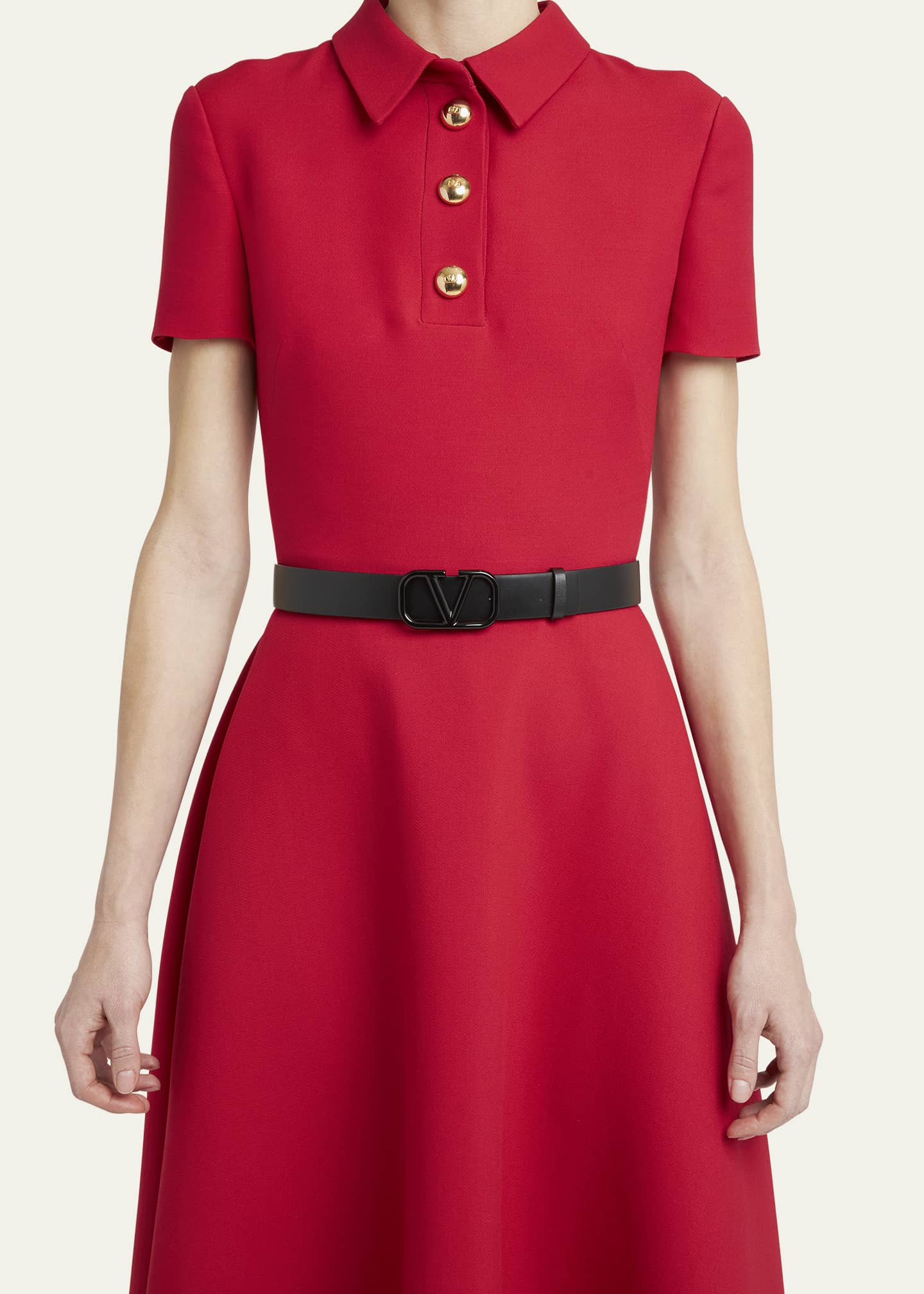 Valentino V-Logo Signature Leather Belt - Bergdorf Goodman