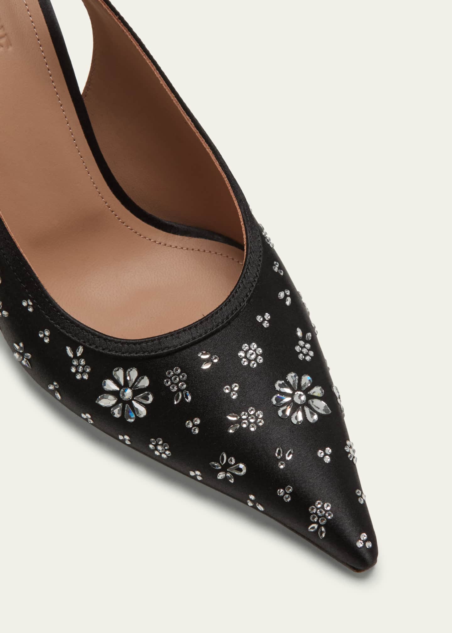 Malone Souliers x Tabitha Simmons Cameron Crystal Satin Slingback Pumps ...