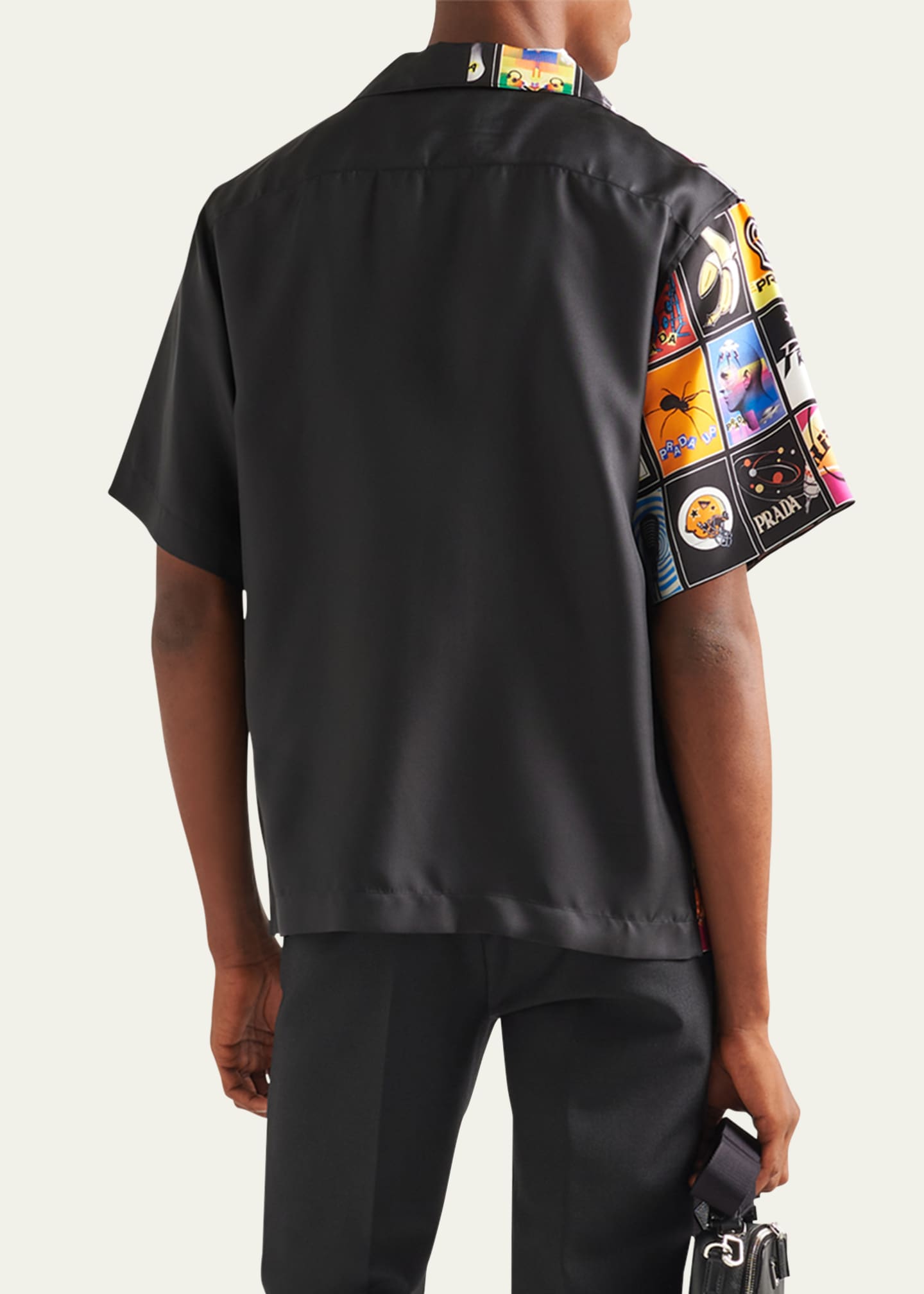 Prada Men's Megamix Double Match Camp Shirt - Bergdorf Goodman