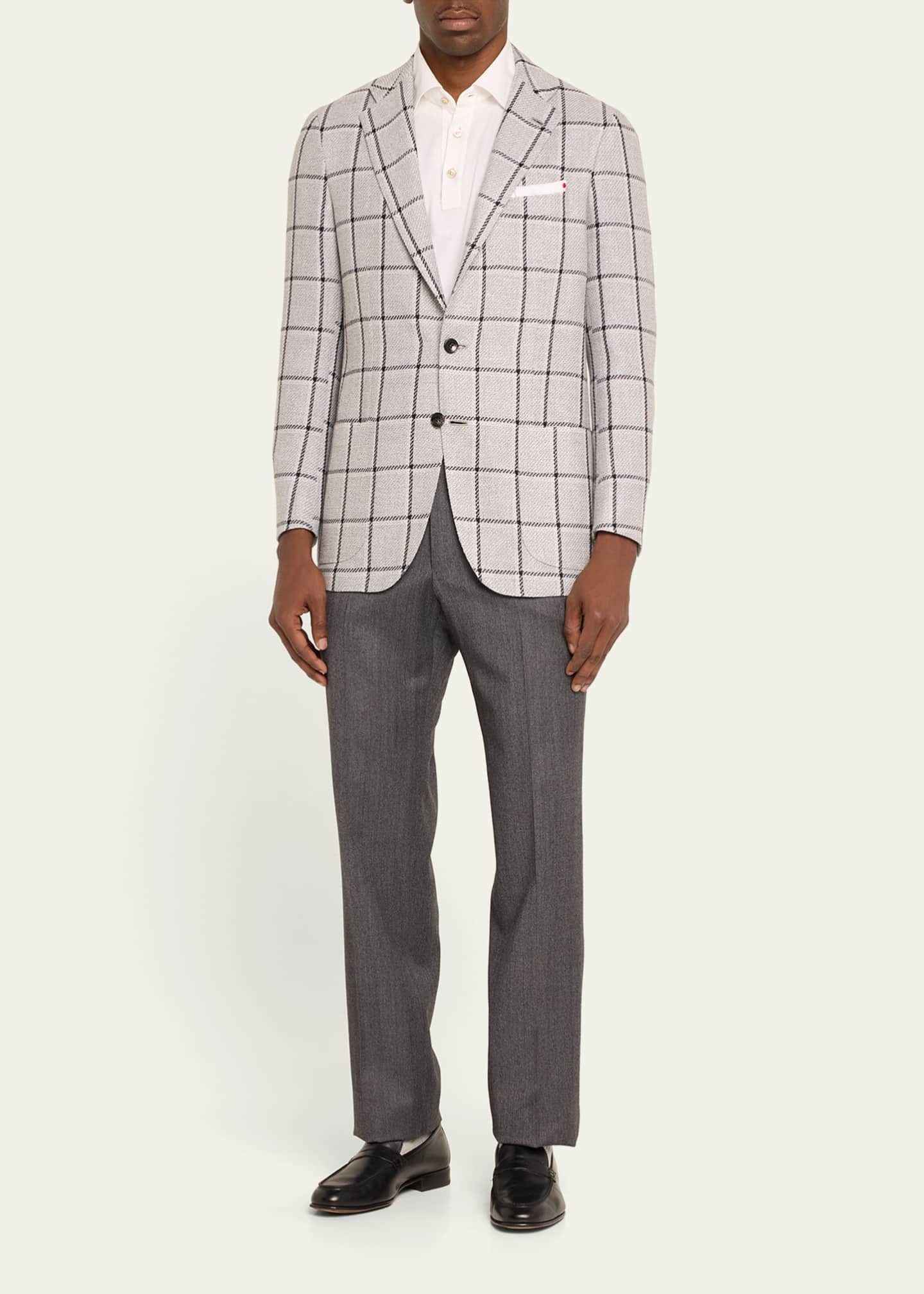 Kiton Men's Windowpane Sport Coat - Bergdorf Goodman