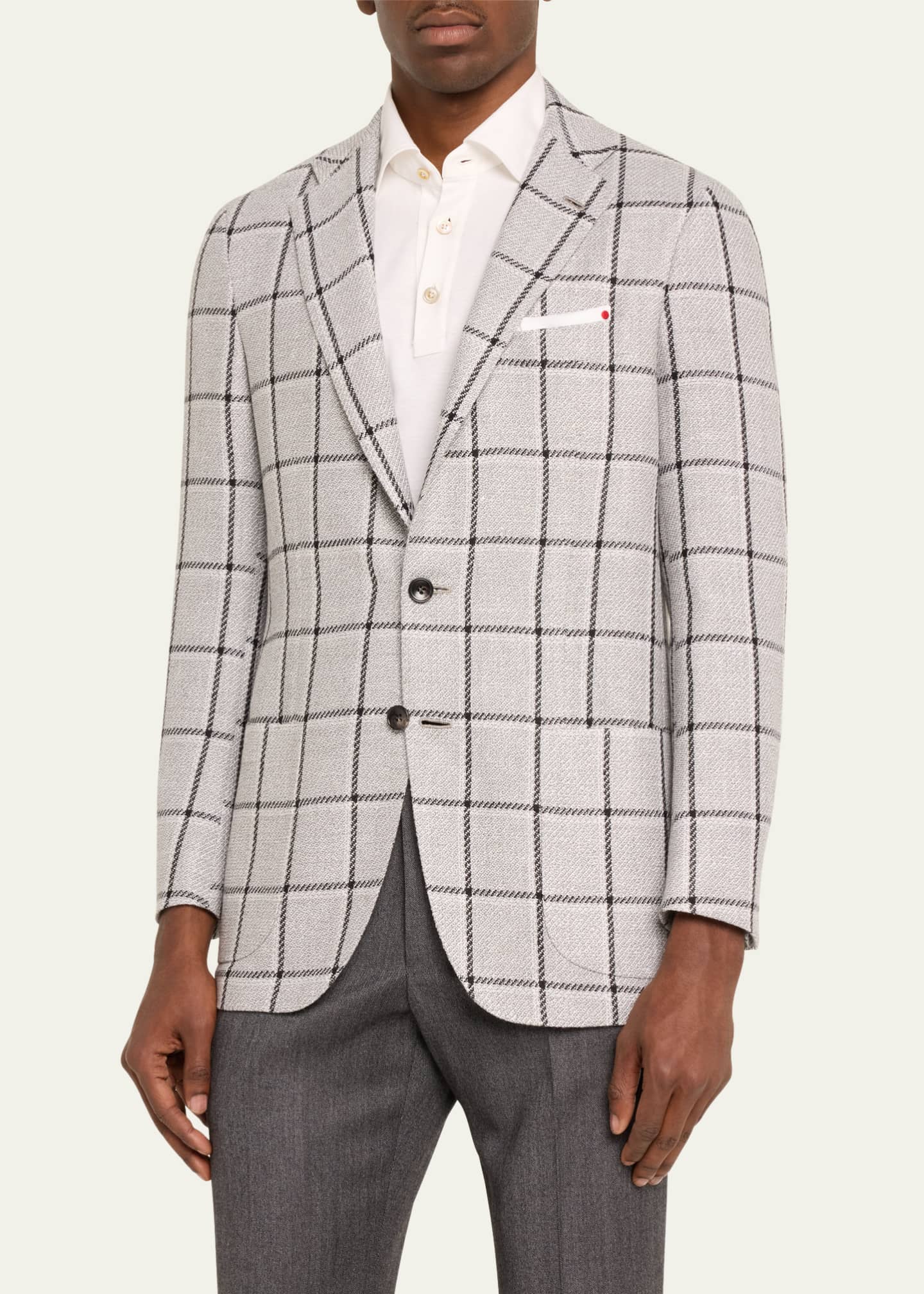 Kiton Men's Windowpane Sport Coat - Bergdorf Goodman
