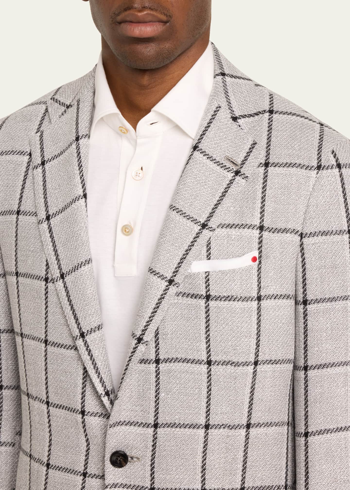 Kiton Men's Windowpane Sport Coat - Bergdorf Goodman