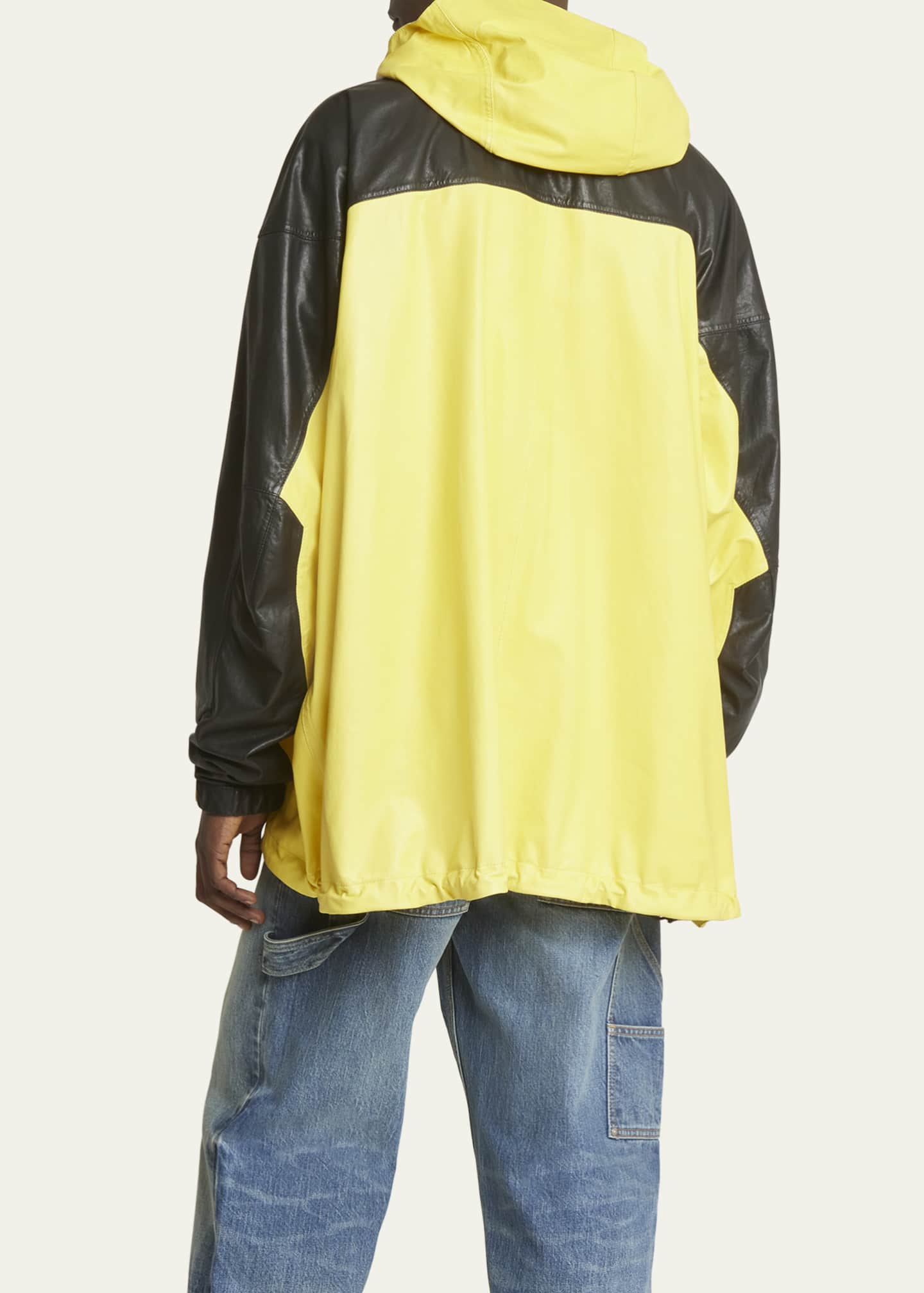 Givenchy Men's Oversized Colorblock Leather Anorak - Bergdorf Goodman