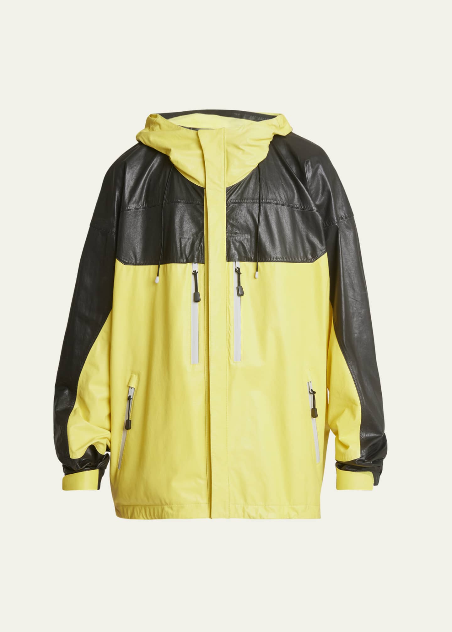 Givenchy Men's Oversized Colorblock Leather Anorak - Bergdorf Goodman