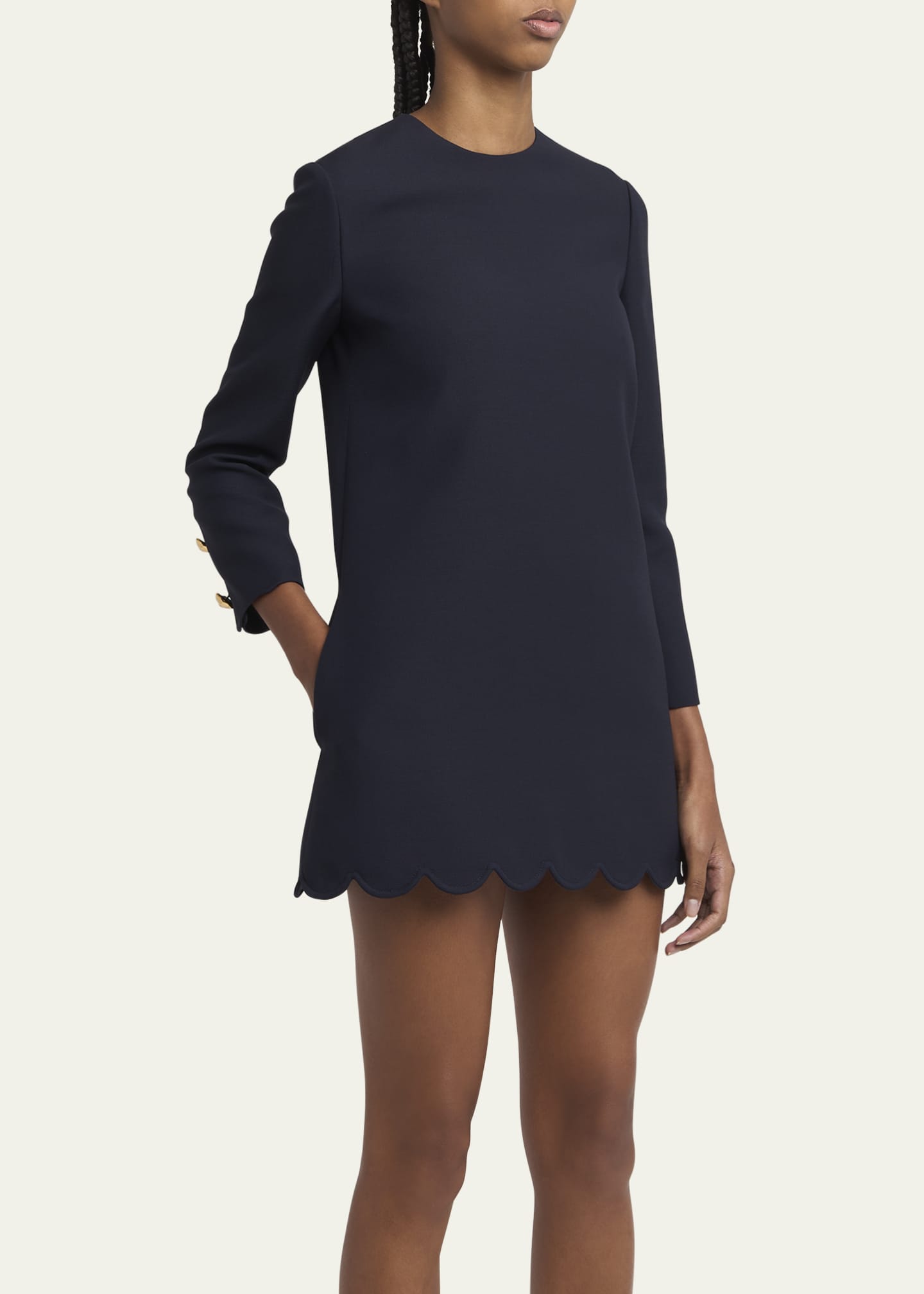 Valentino Garavani Scalloped Hem Mini Dress - Bergdorf Goodman