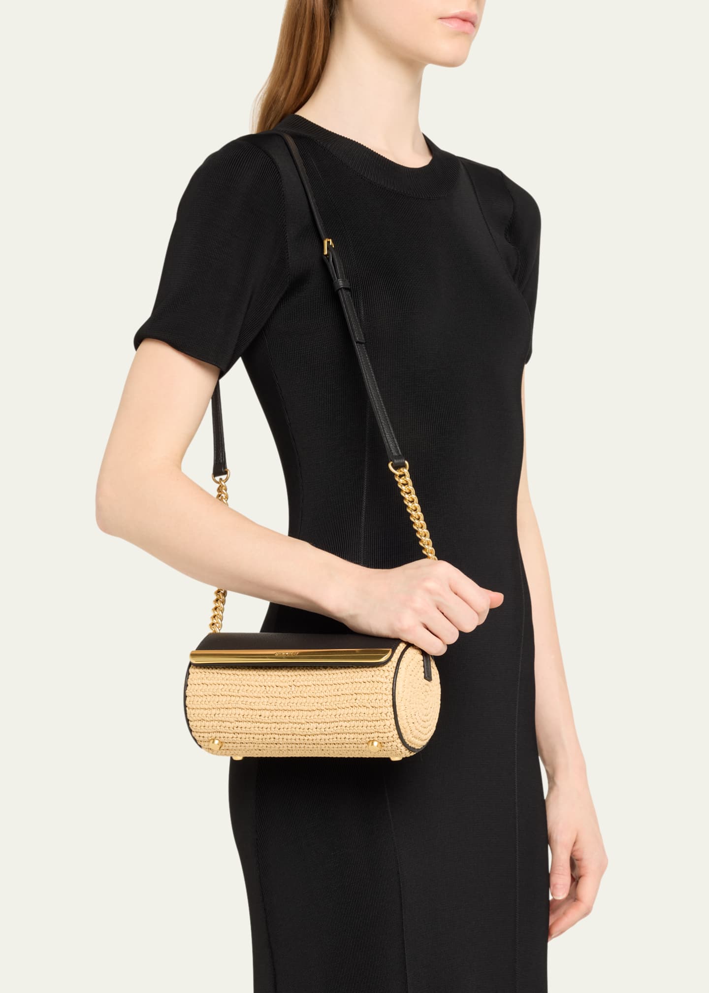 SIMKHAI Rola Flap Raffia & Leather Shoulder Bag - Bergdorf Goodman