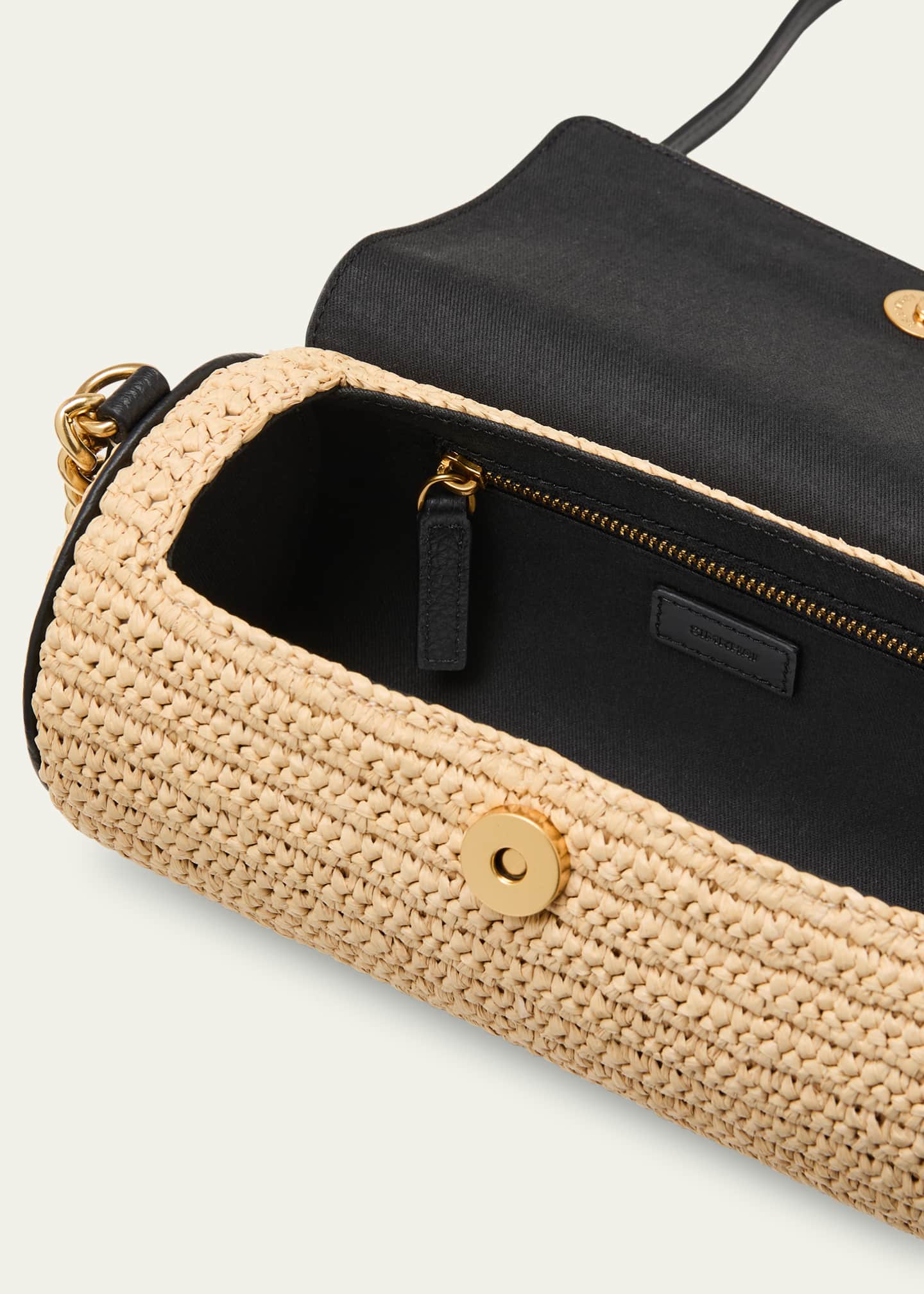 SIMKHAI Rola Flap Raffia & Leather Shoulder Bag - Bergdorf Goodman