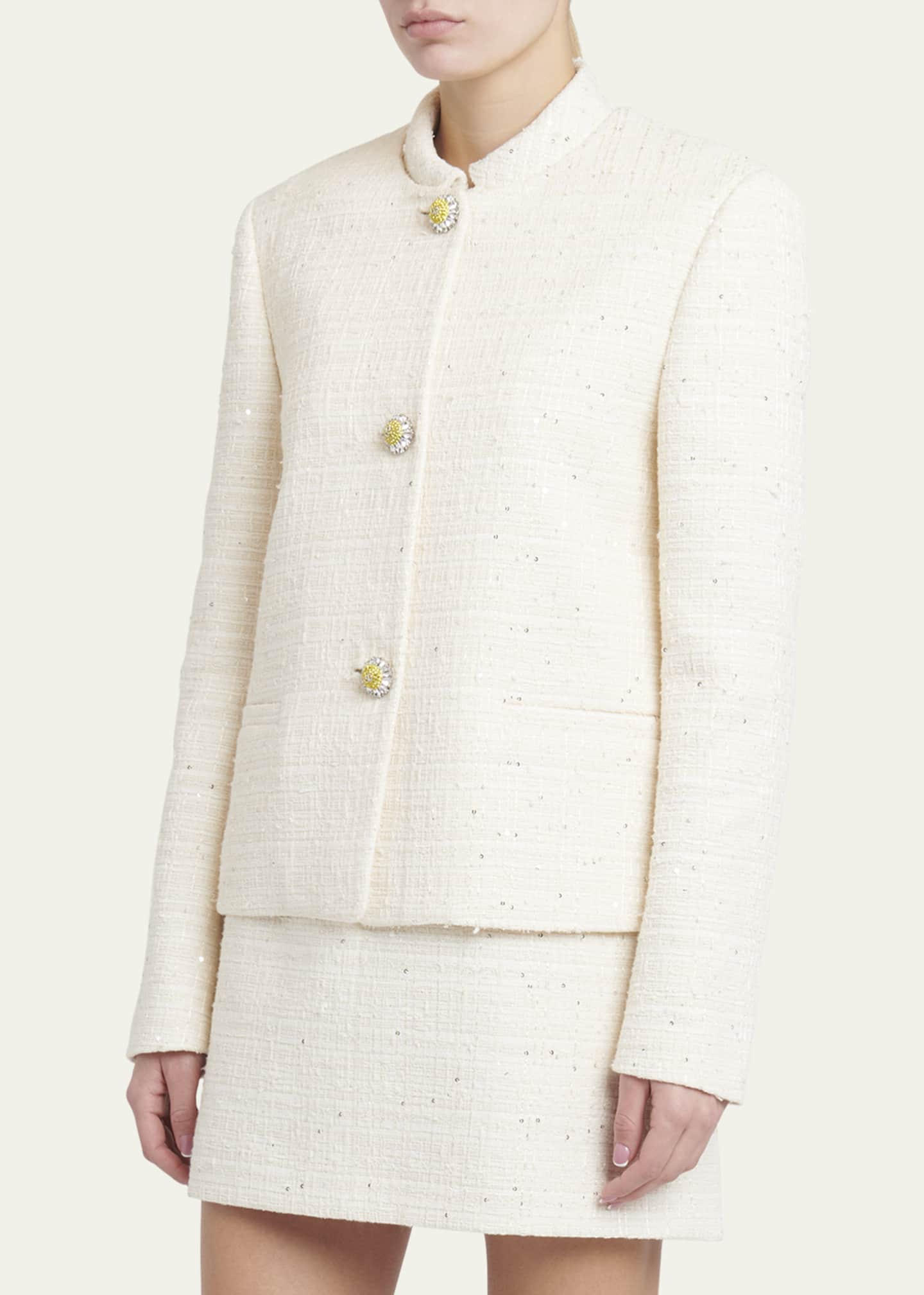 Valentino Garavani Tweed Sequined Boxy Jacket - Bergdorf Goodman