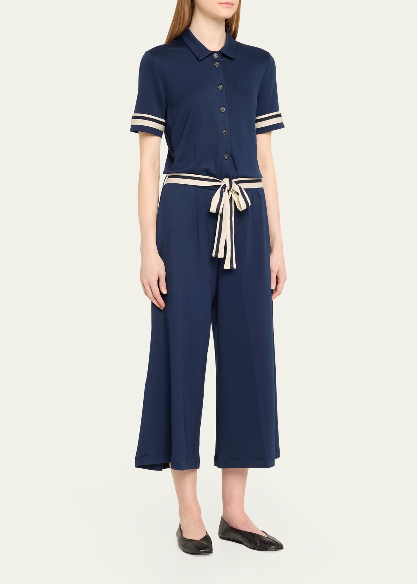 Hanro Madeleine Striped Straight-Leg Jumpsuit - Bergdorf Goodman
