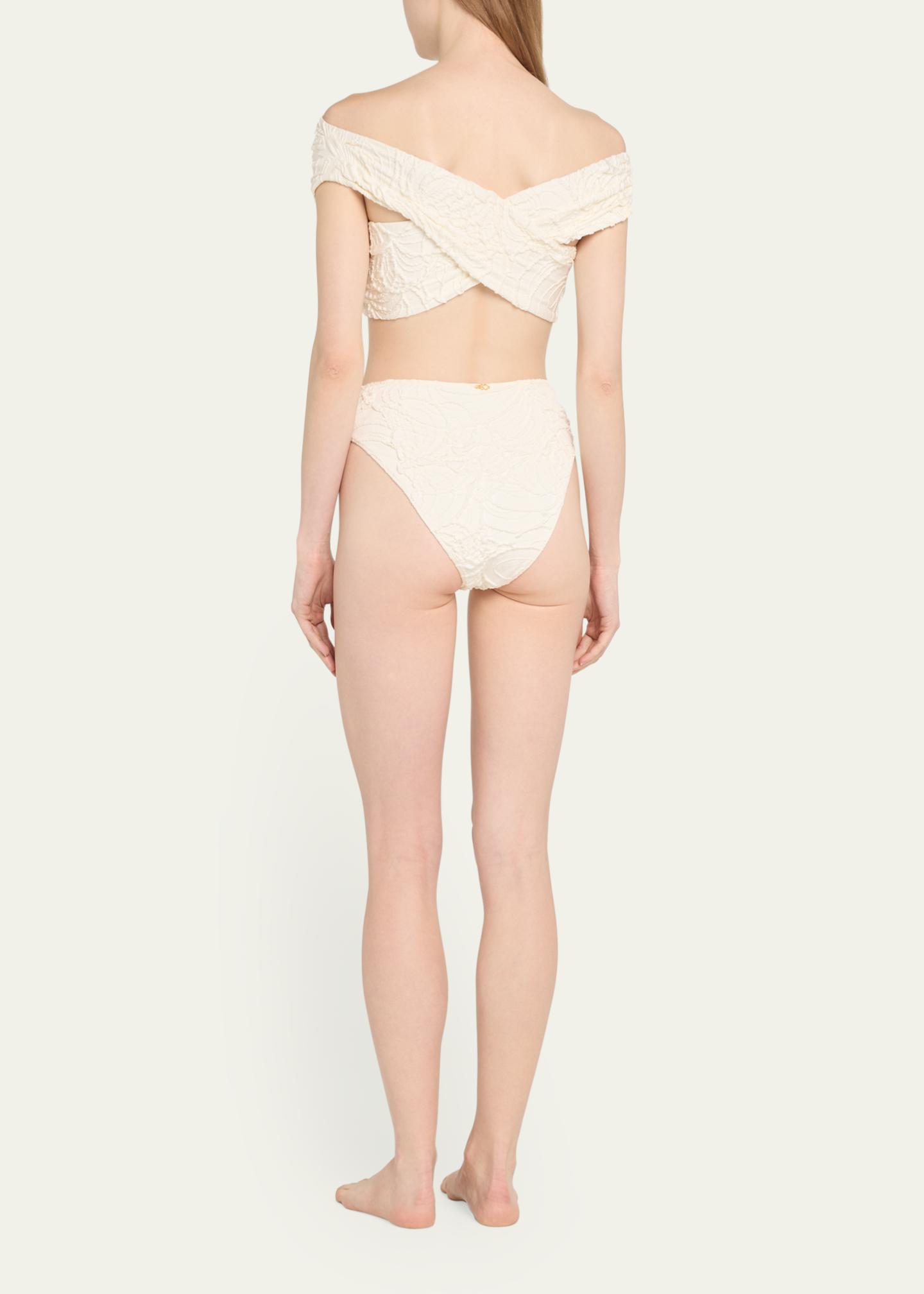 Patbo Jacquard Off Shoulder Bikini Top Bergdorf Goodman