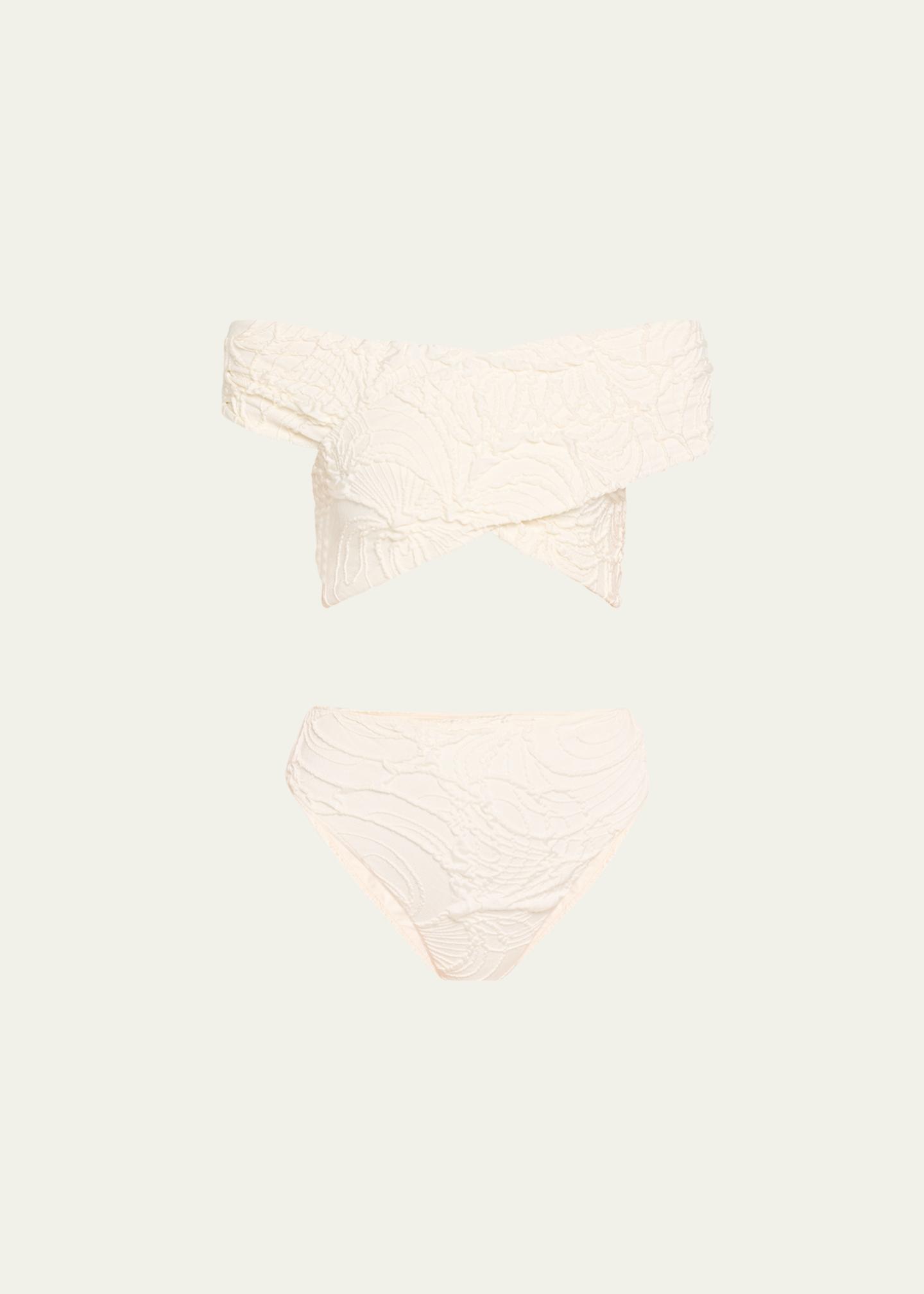 Patbo Jacquard Off Shoulder Bikini Top Bergdorf Goodman