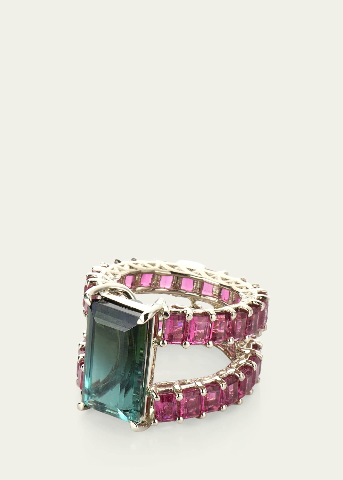 JULLS & CRUZEIRO MINE Fiszman Jewel 18K Gold Rubellite and Green ...