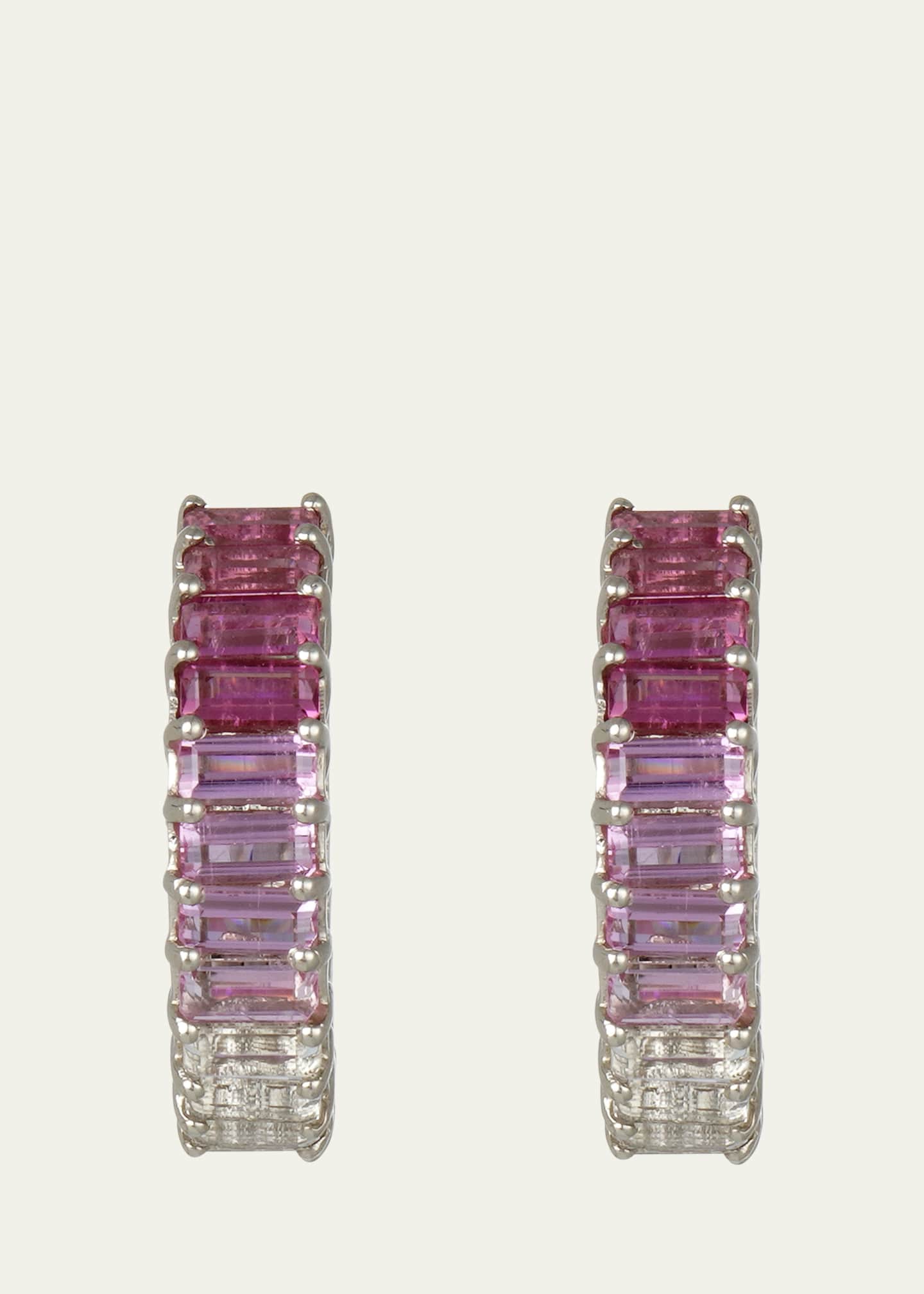 JULLS & CRUZEIRO MINE Fiszman Jewel 18K Gold Rubellite Hoop Earrings ...