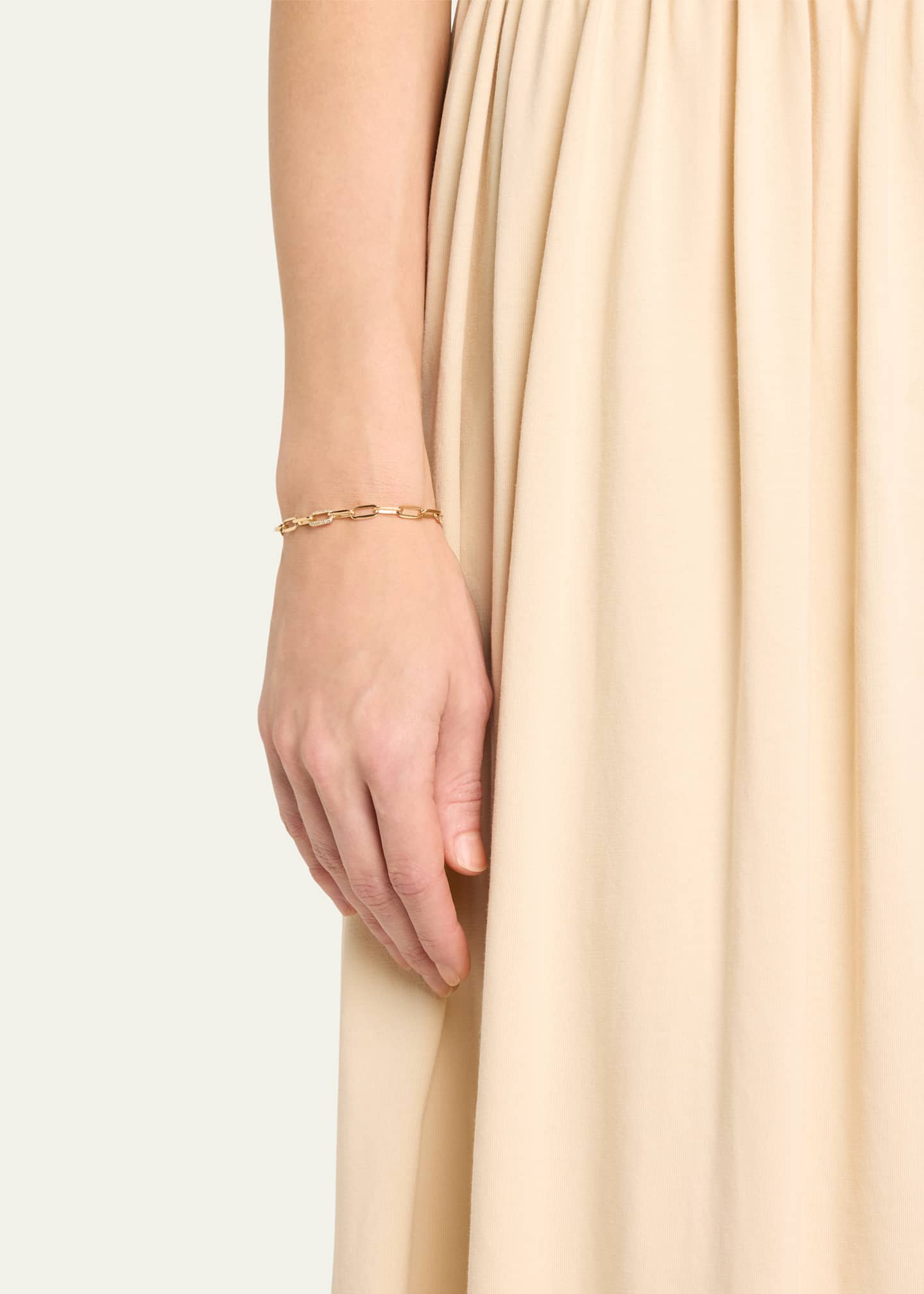Lizzie Mandler Fine Jewelry 18K Knife Edge Link Bracelet with Pavé ...