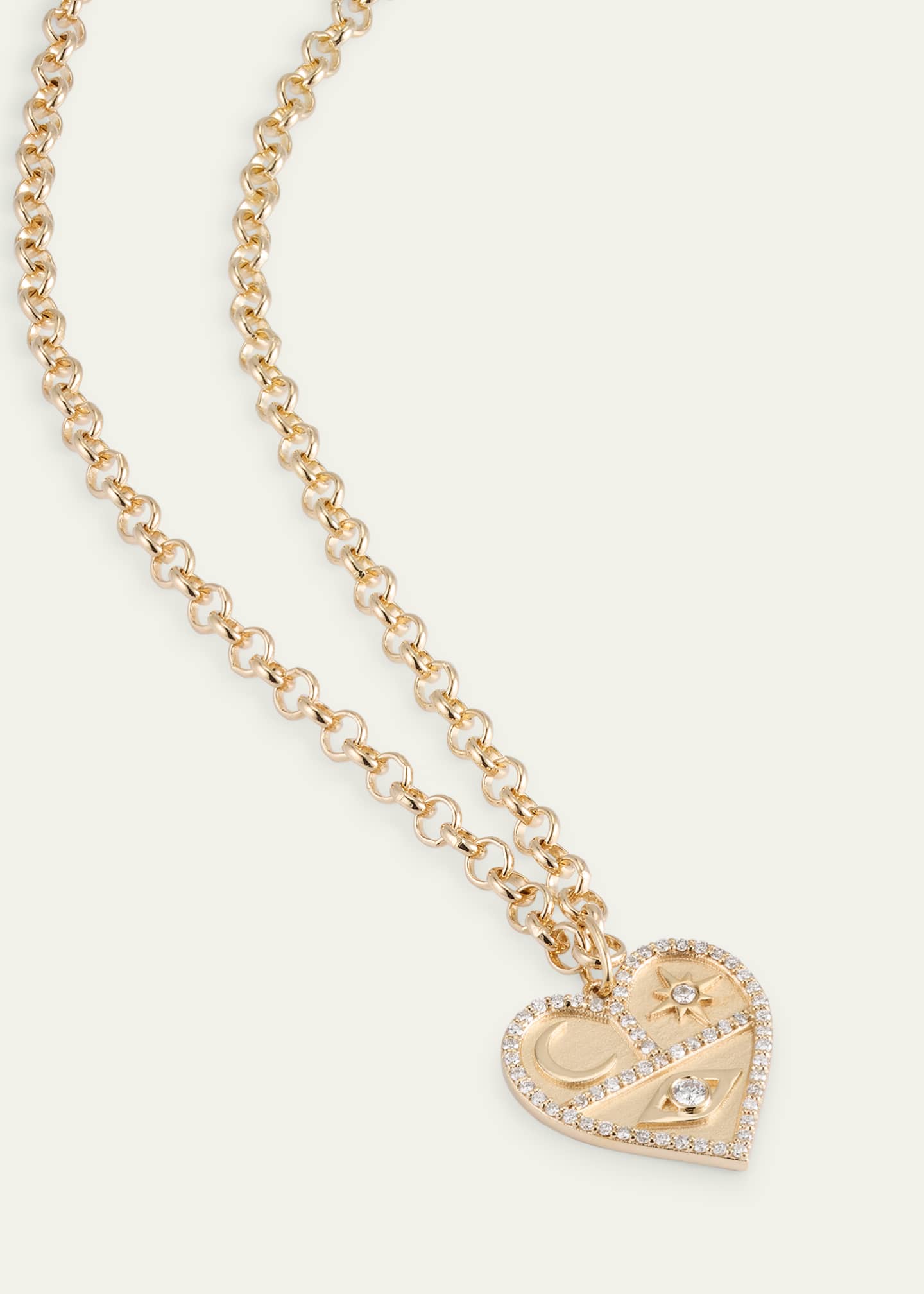 Sydney Evan Heart Icon Charm Chain Necklace with Diamonds - Bergdorf ...