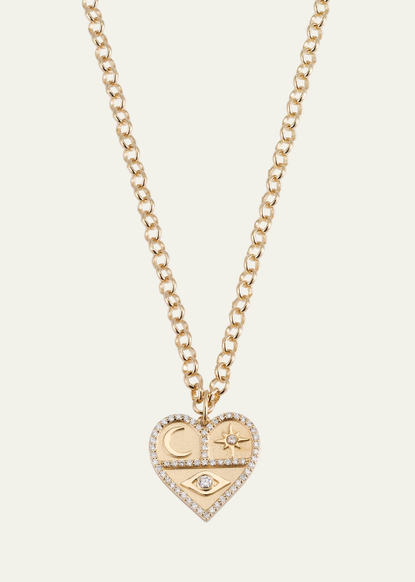 Sydney Evan Heart Icon Charm Chain Necklace with Diamonds - Bergdorf ...