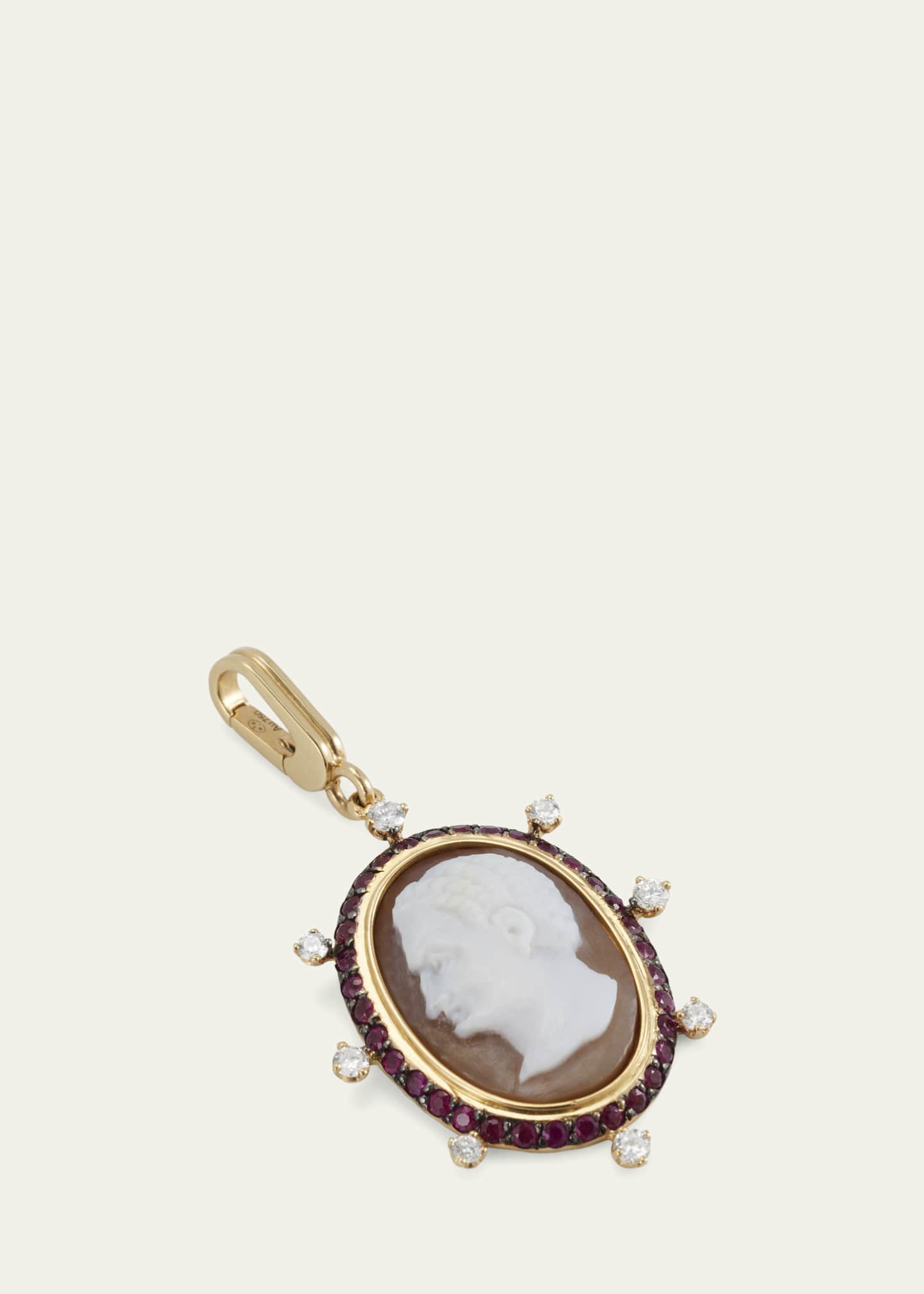 Mellerio 18K Yellow Gold Previous Cameo Charm with Shell, Diamonds and ...