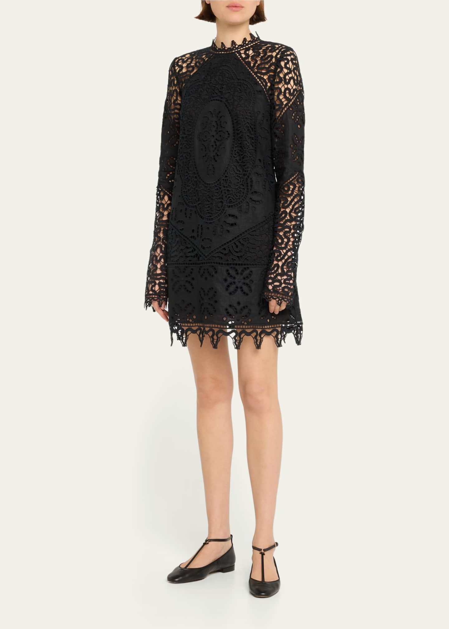 Ulla Johnson Eleni Long-Sleeve Lace Dress - Bergdorf Goodman