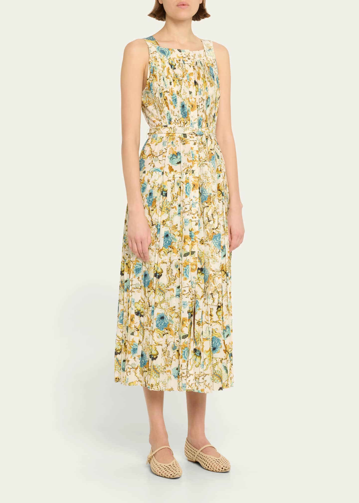Ulla Johnson Annabeth Pleated Sleeveless Midi Dress - Bergdorf Goodman