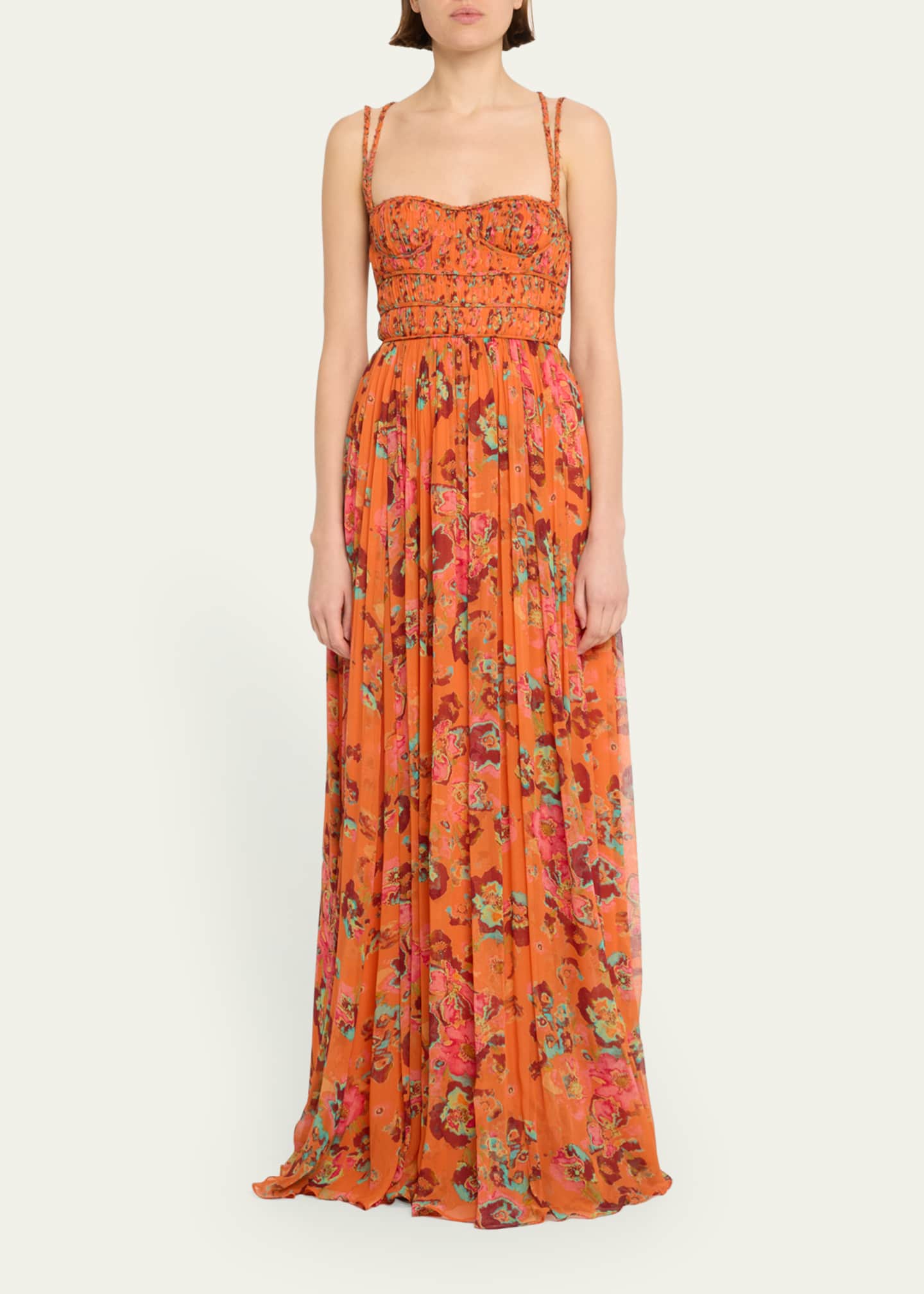 Ulla Johnson Ines Floral Chiffon Gown - Bergdorf Goodman
