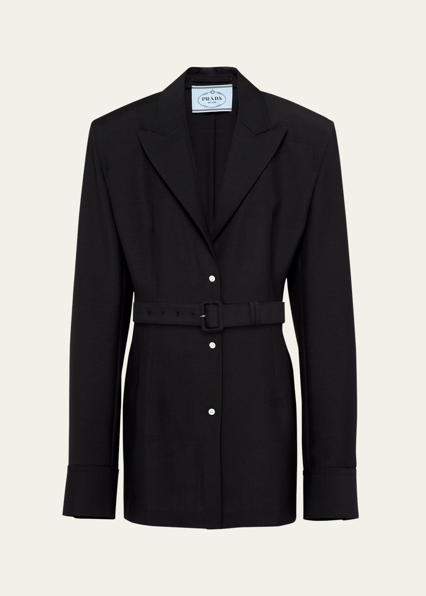 Prada Light Mohair Belted Blazer - Bergdorf Goodman