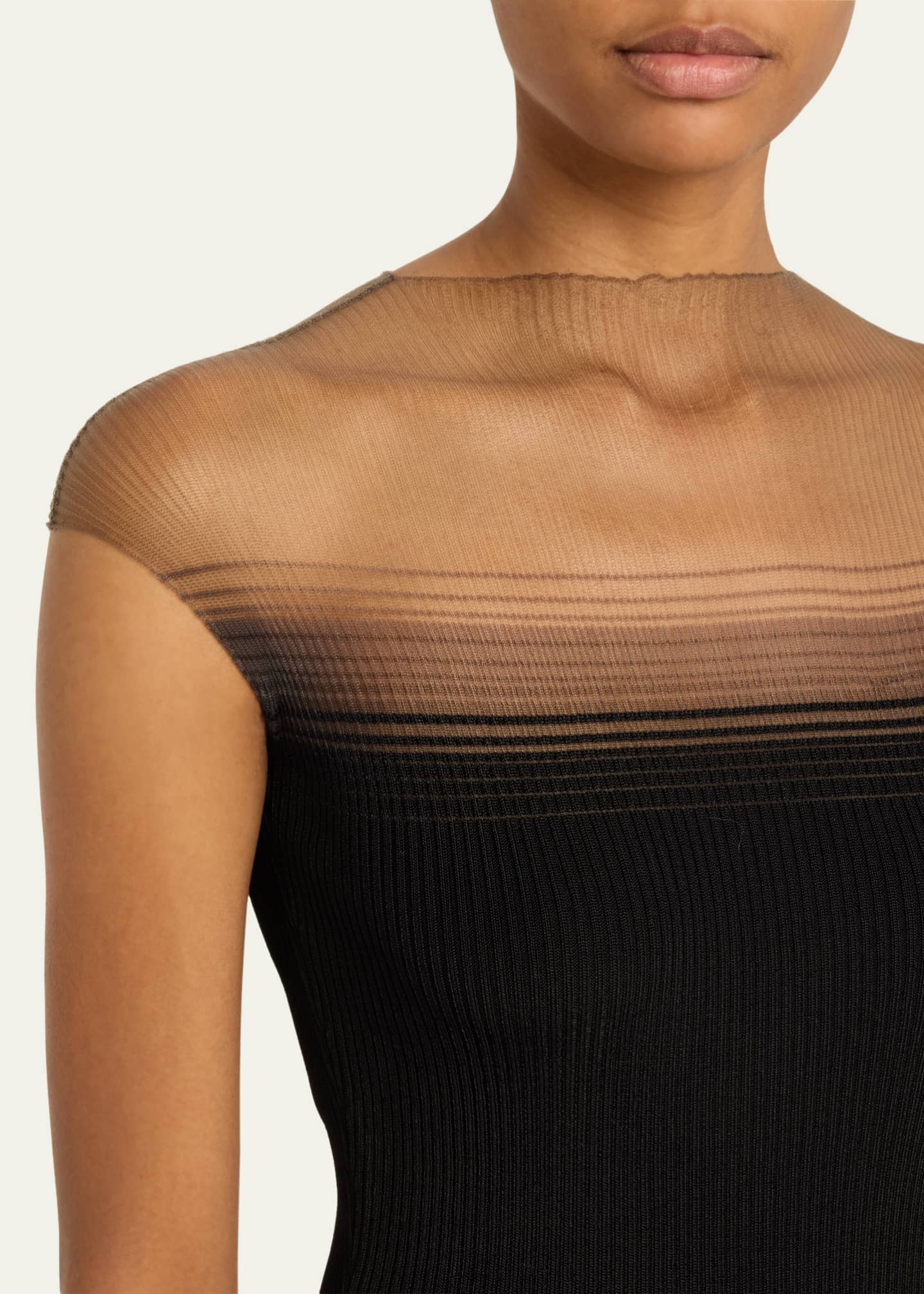 GRACE LING Long Sheer Censor Degrade Knit Dress - Bergdorf Goodman