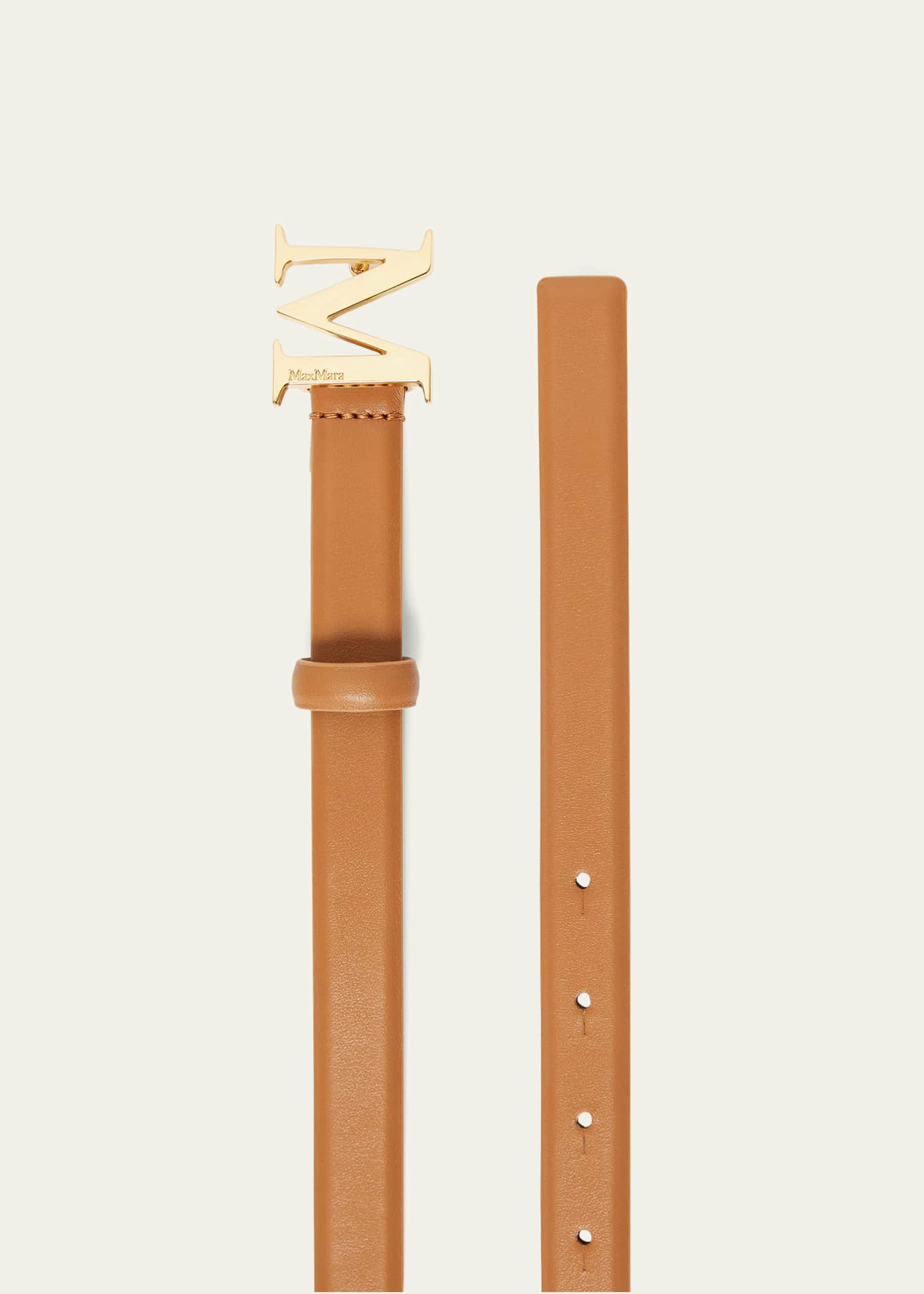 Max Mara MClassic20 Brown Leather Belt - Bergdorf Goodman