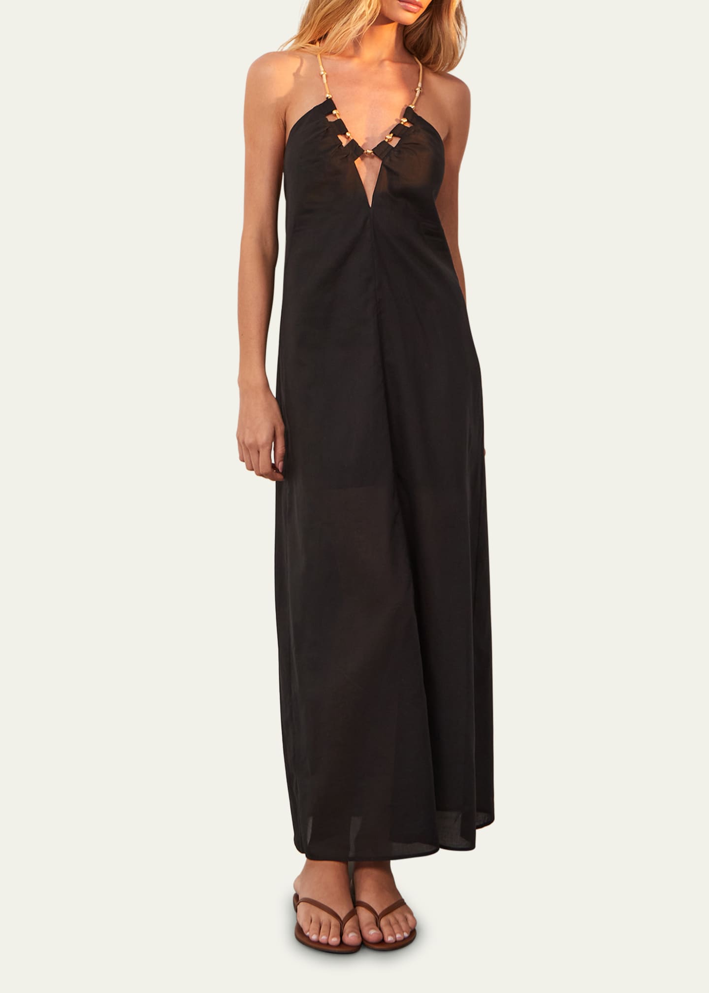 Vix Solid Zima Maxi Dress Coverup Bergdorf Goodman