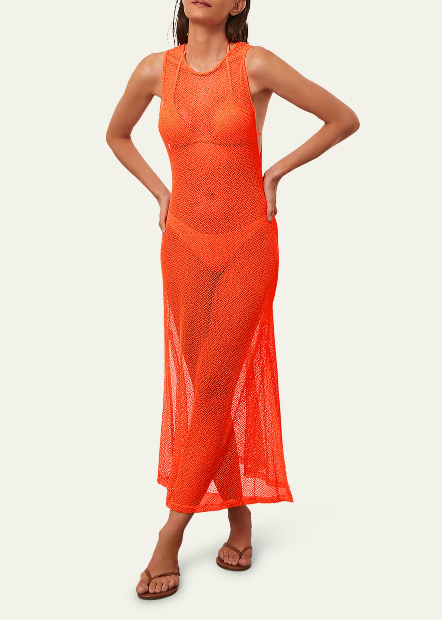 Vix Solid Twist Maxi Dress Coverup - Bergdorf Goodman