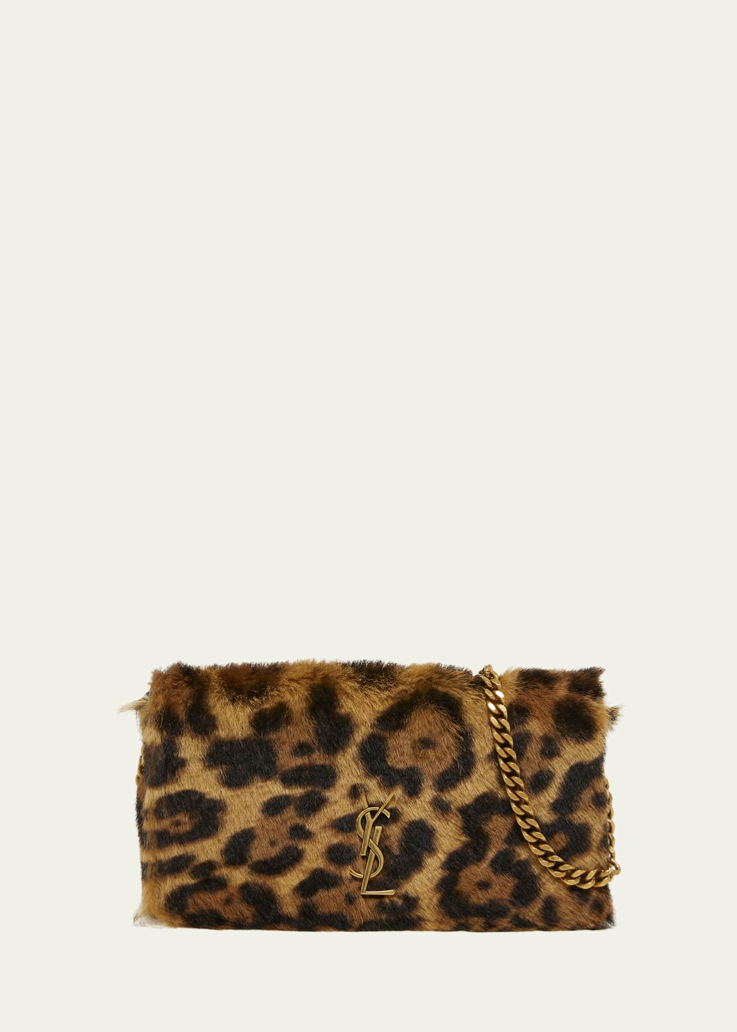 Saint Laurent Kate 99 Mini YSL Leopard Shoulder Bag in Pony Hair ...