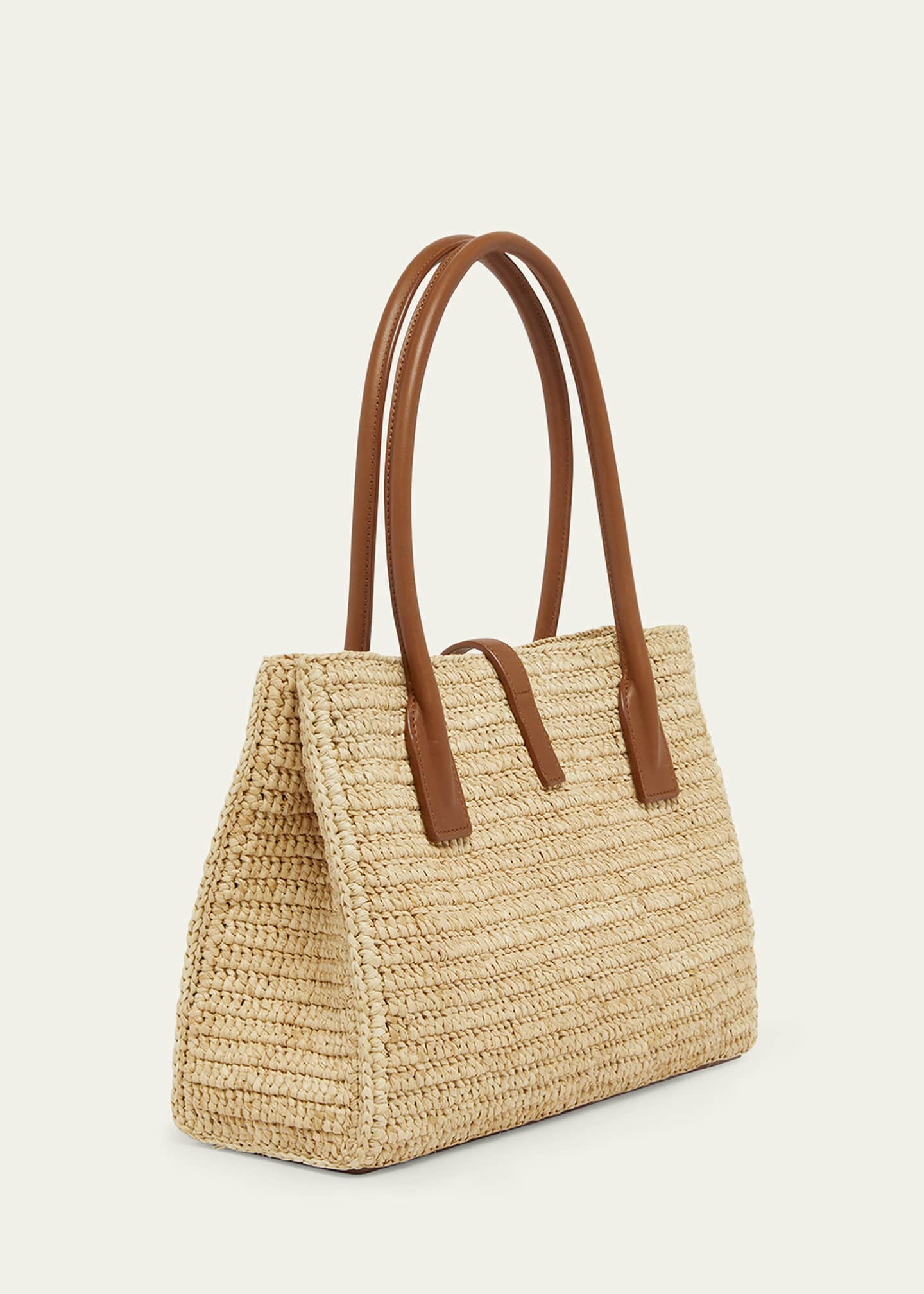 Saint Laurent YSL Tote Bag in Raffia & Leather - Bergdorf Goodman