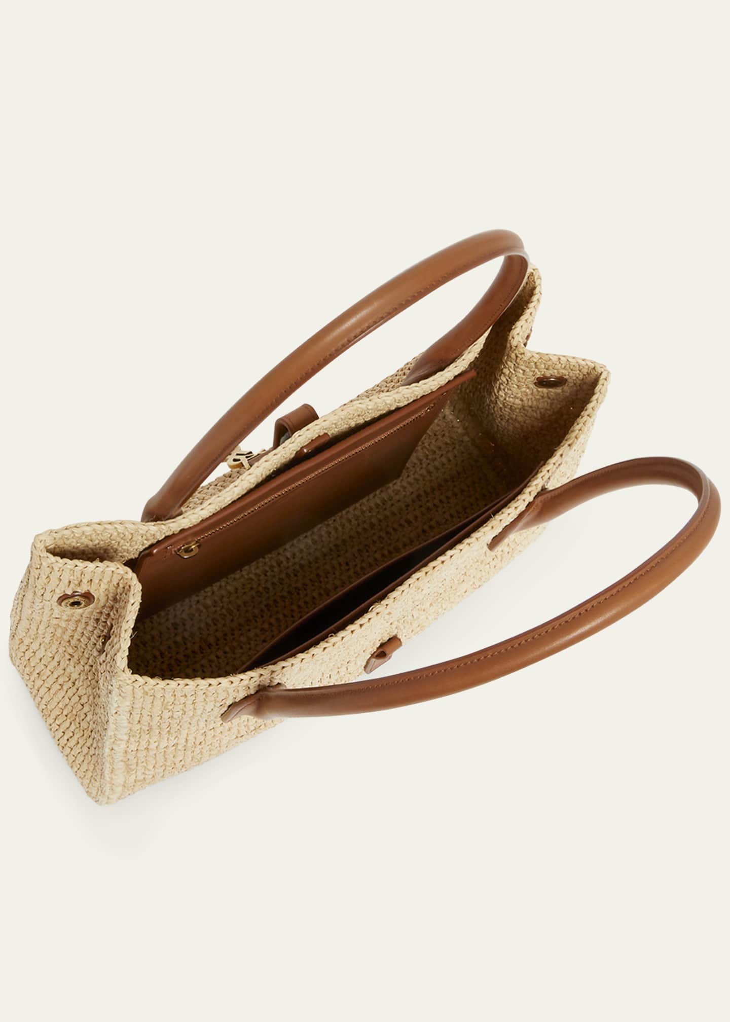 Saint Laurent YSL Tote Bag in Raffia & Leather - Bergdorf Goodman