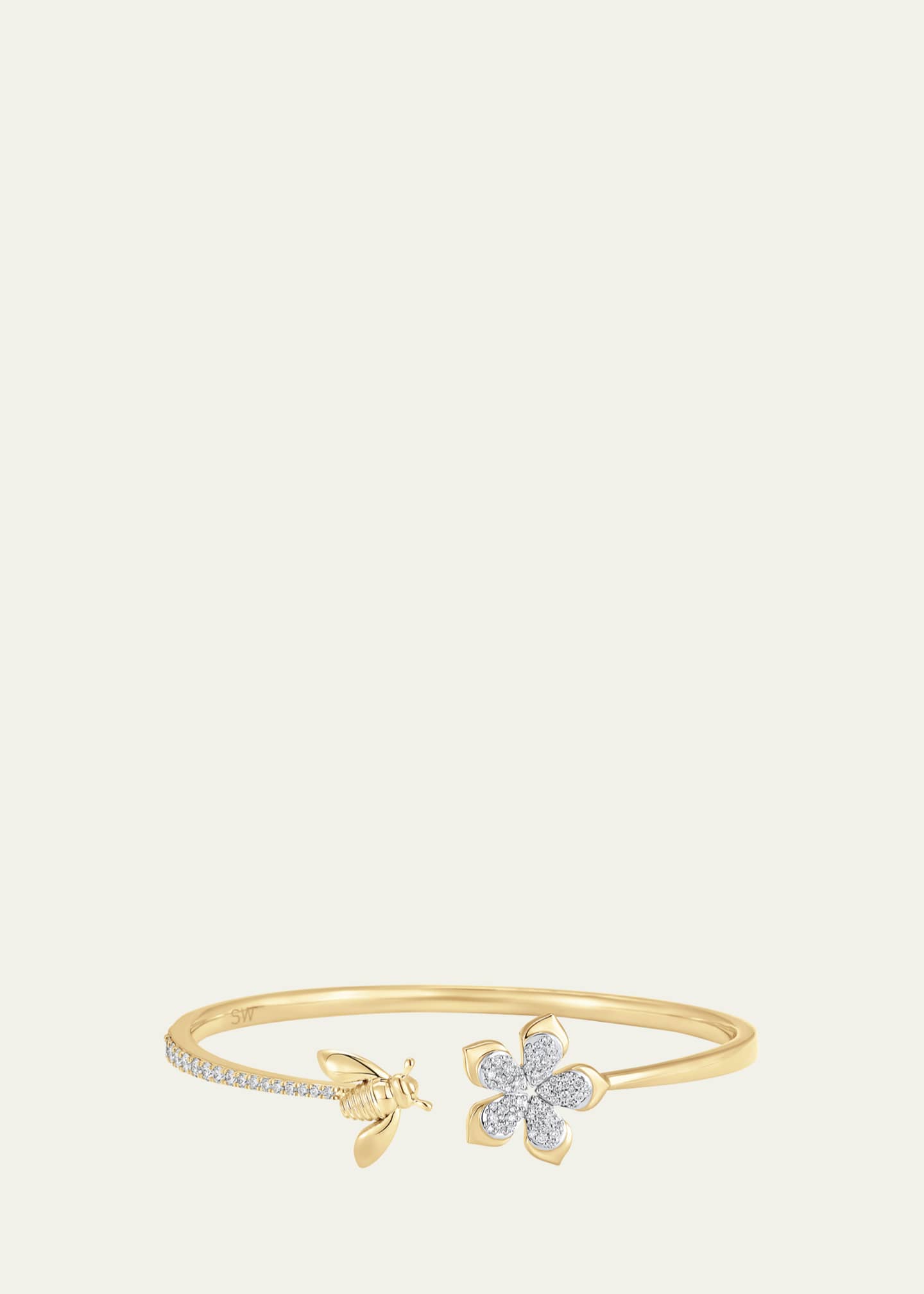 Sara Weinstock 18K Two-Tone Gold Queen Bee Diamond Partial Flower And ...